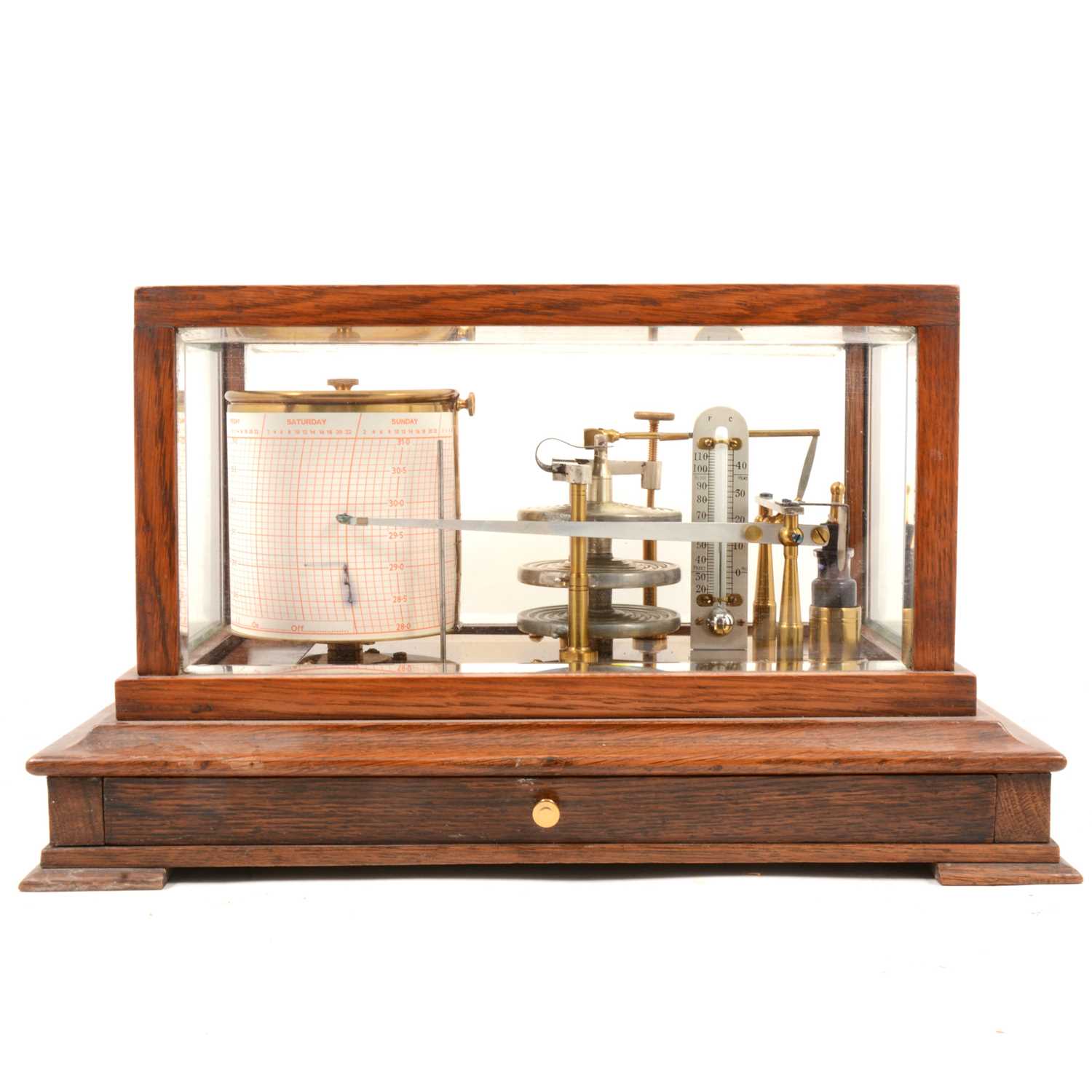 Lot 178 - Oak cased barograph,