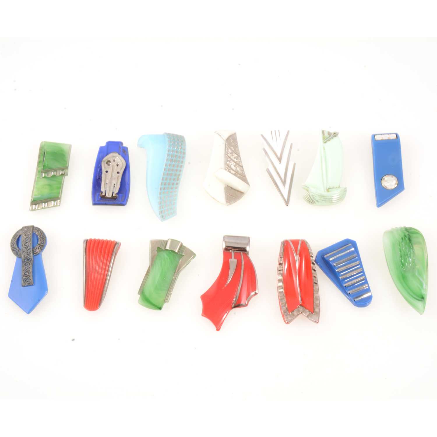 Lot 329 - Fourteen vintage colourful pressed glass