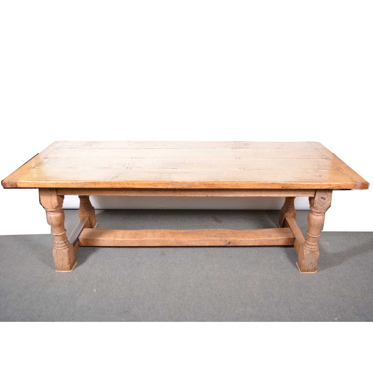 Lot 449 - Oak refectory style dining table,