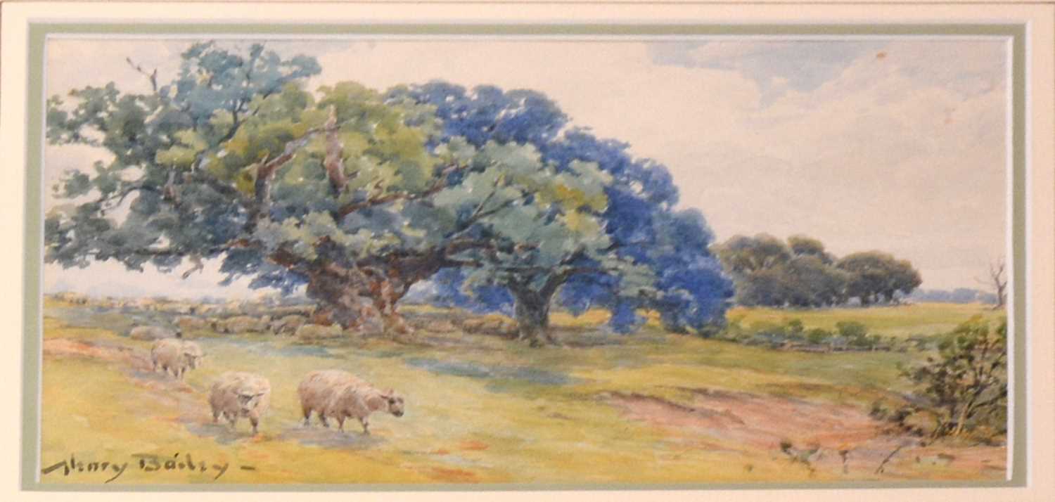 Lot 375 - Henry Bailey - sheep grazing; and another