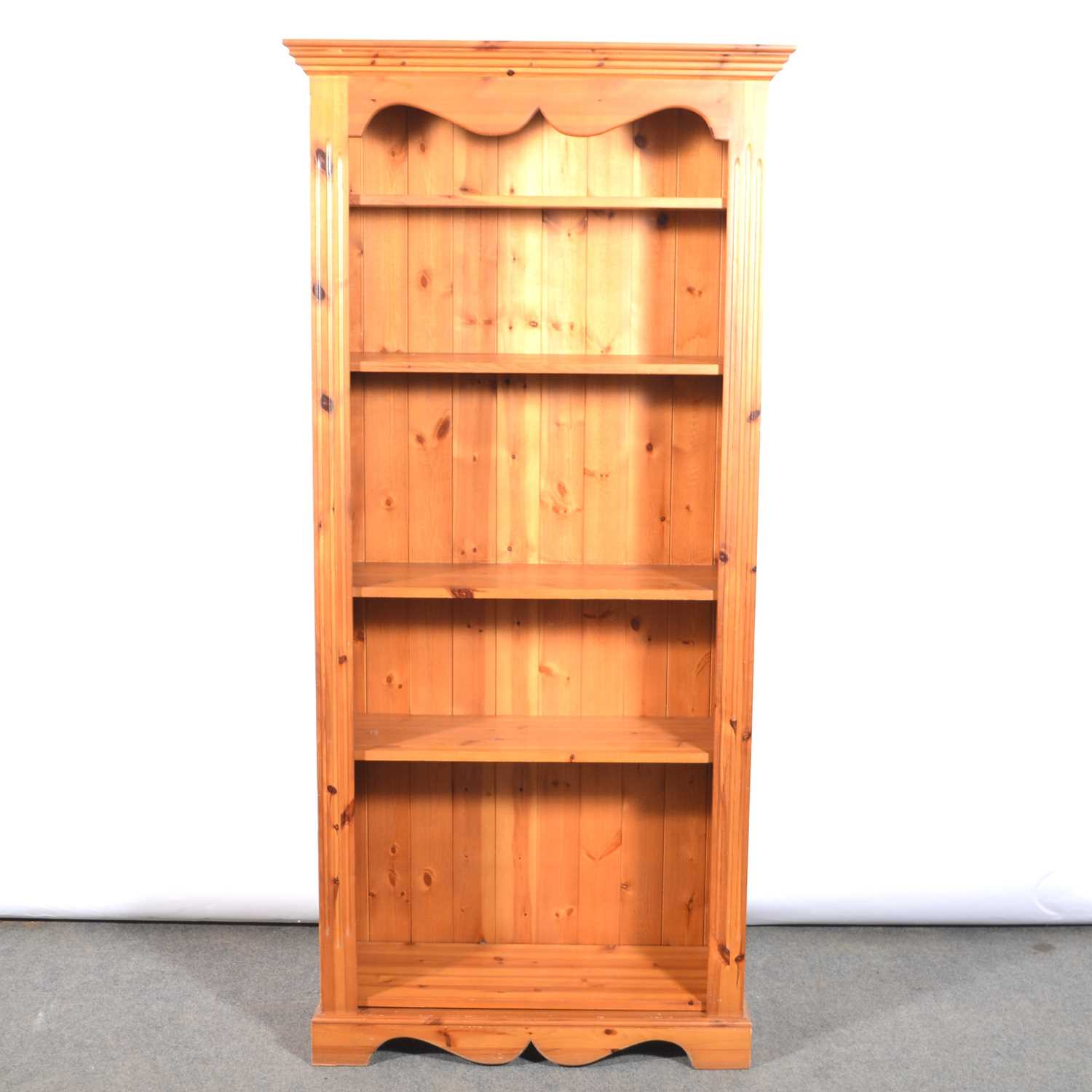 Lot 646 - Modern pine open bookcase.