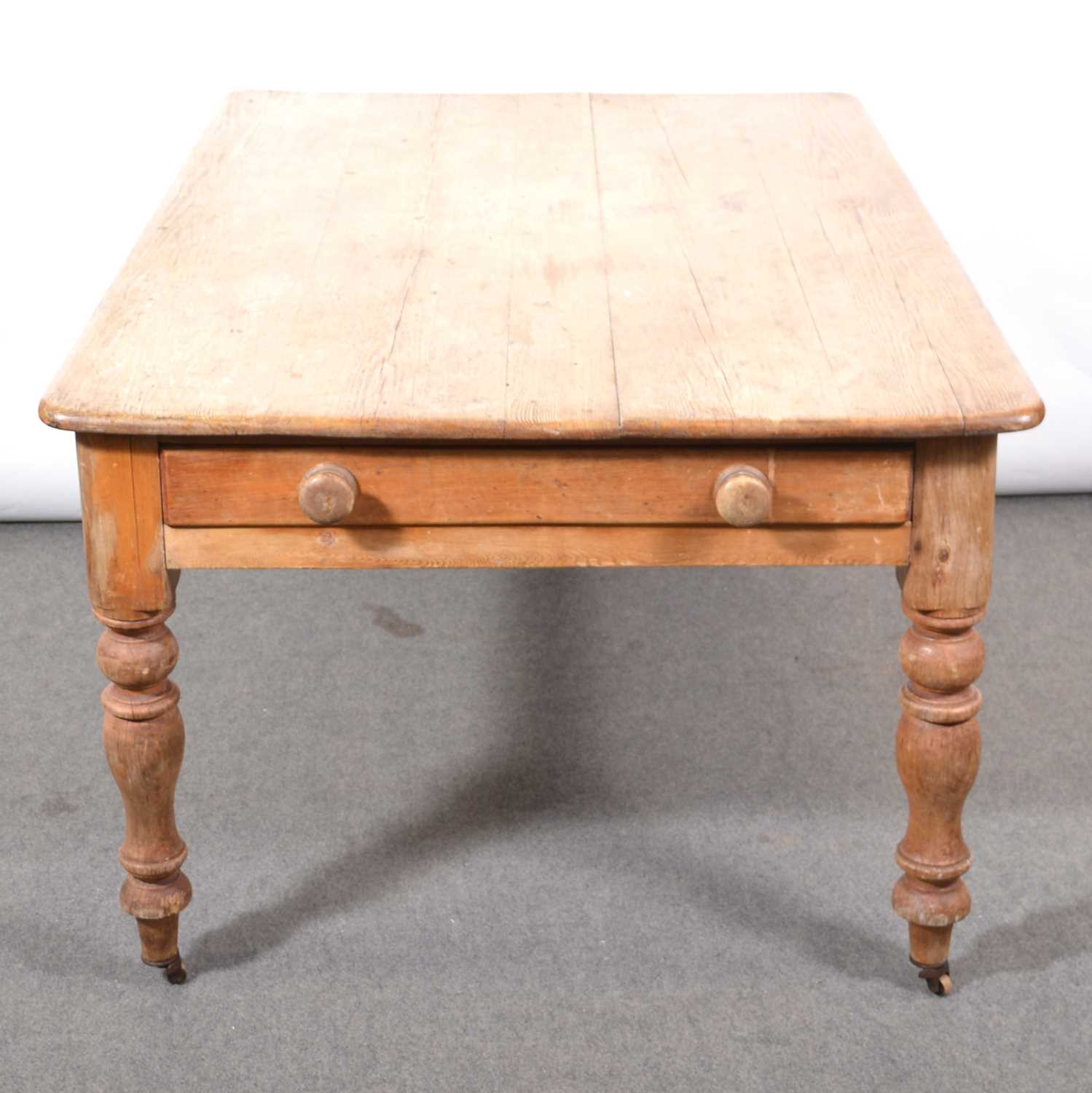 Lot 491 - Pine kitchen table,