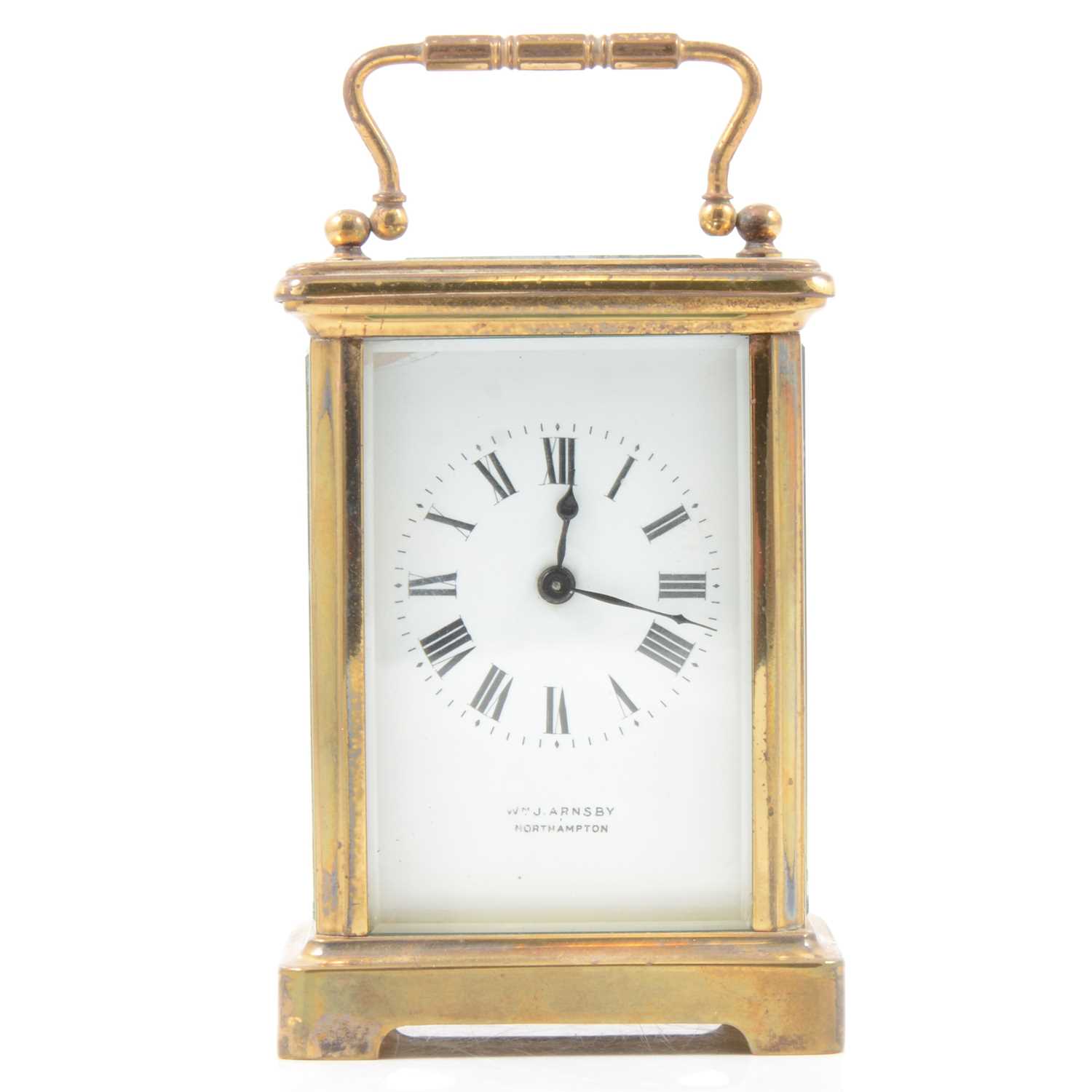 Lot 191 - French brass carriage clock,