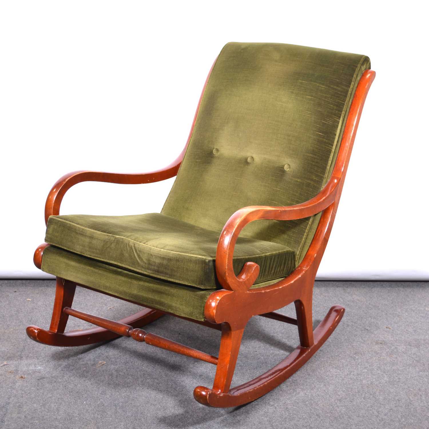 Lot 475 - Victorian style mahogany rocking chair,