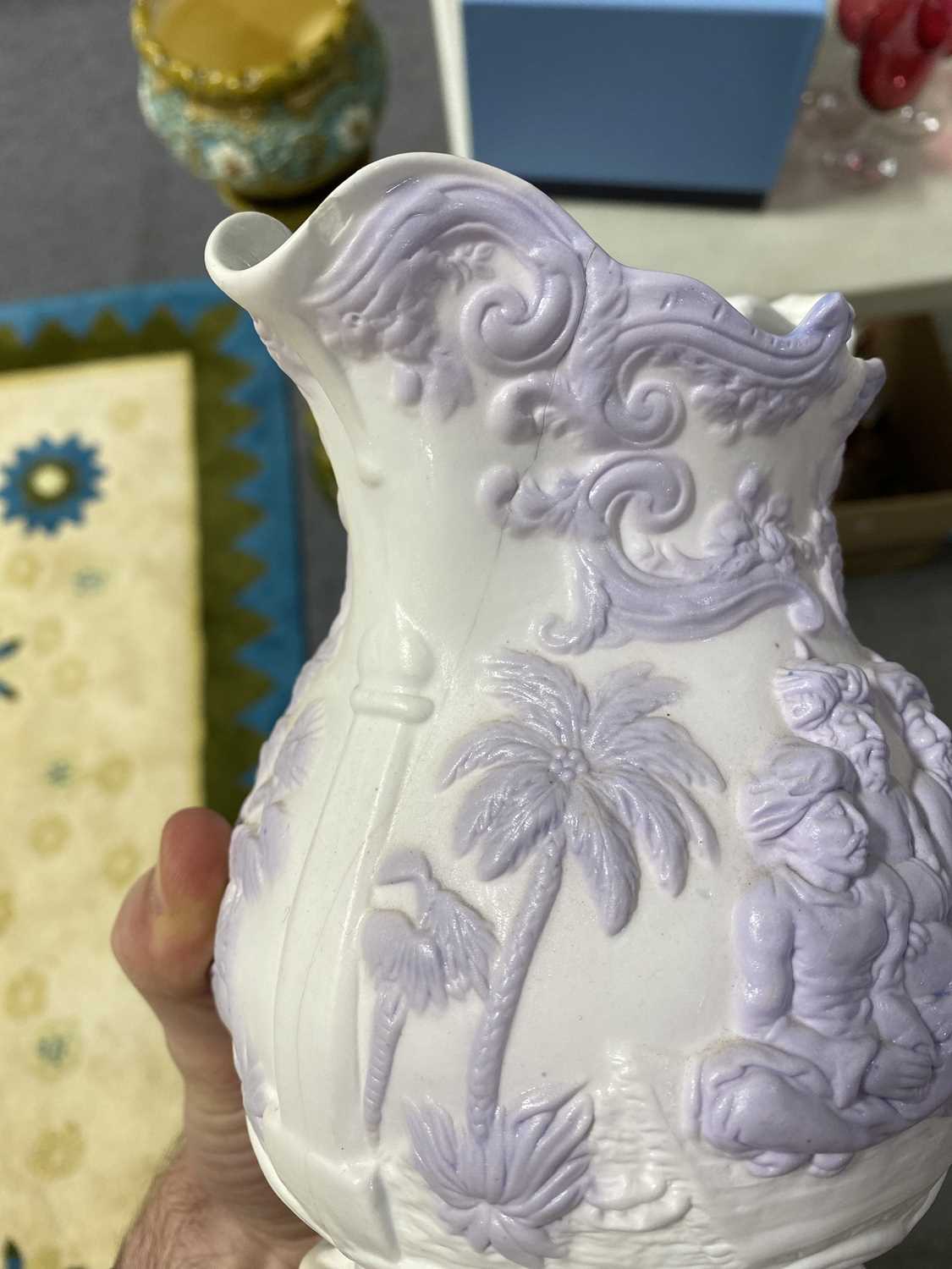 Lot 51 - Eight Victorian relief-moulded jugs.