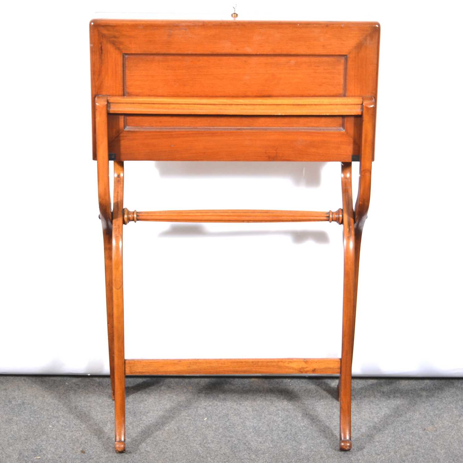 Lot 577 - Edwardian walnut folding writing table