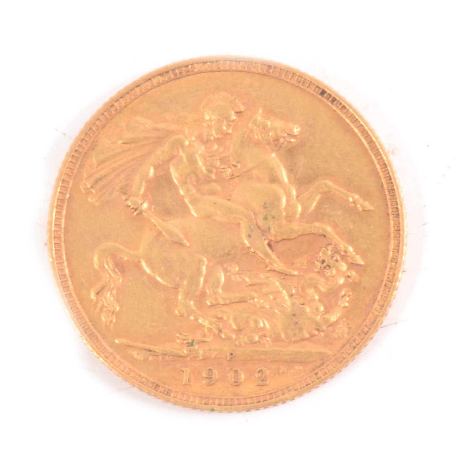 Lot 222 - Edward VII gold Sovereign coin, 1902.