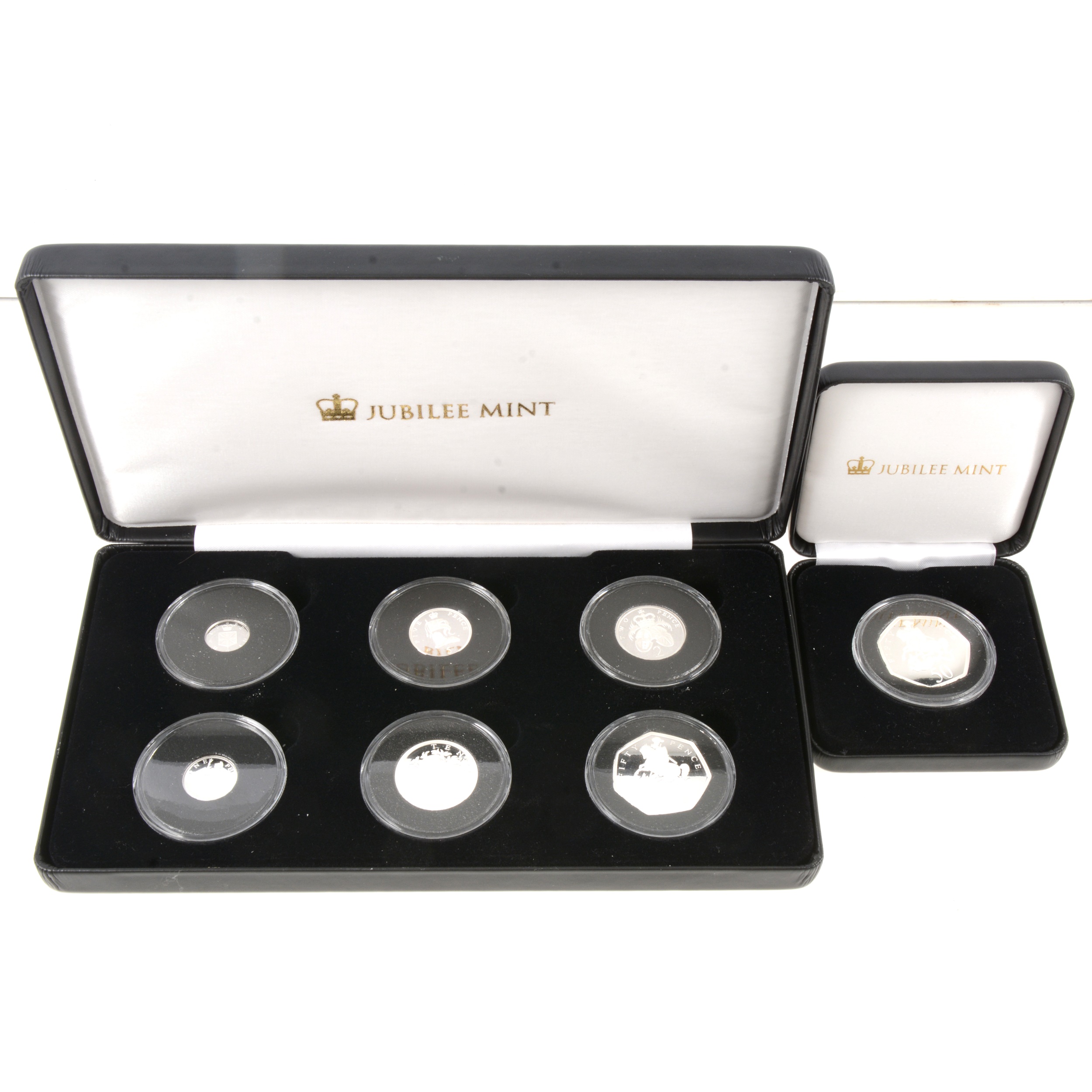 Lot 138 - 50th Anniversary silver coin set and single