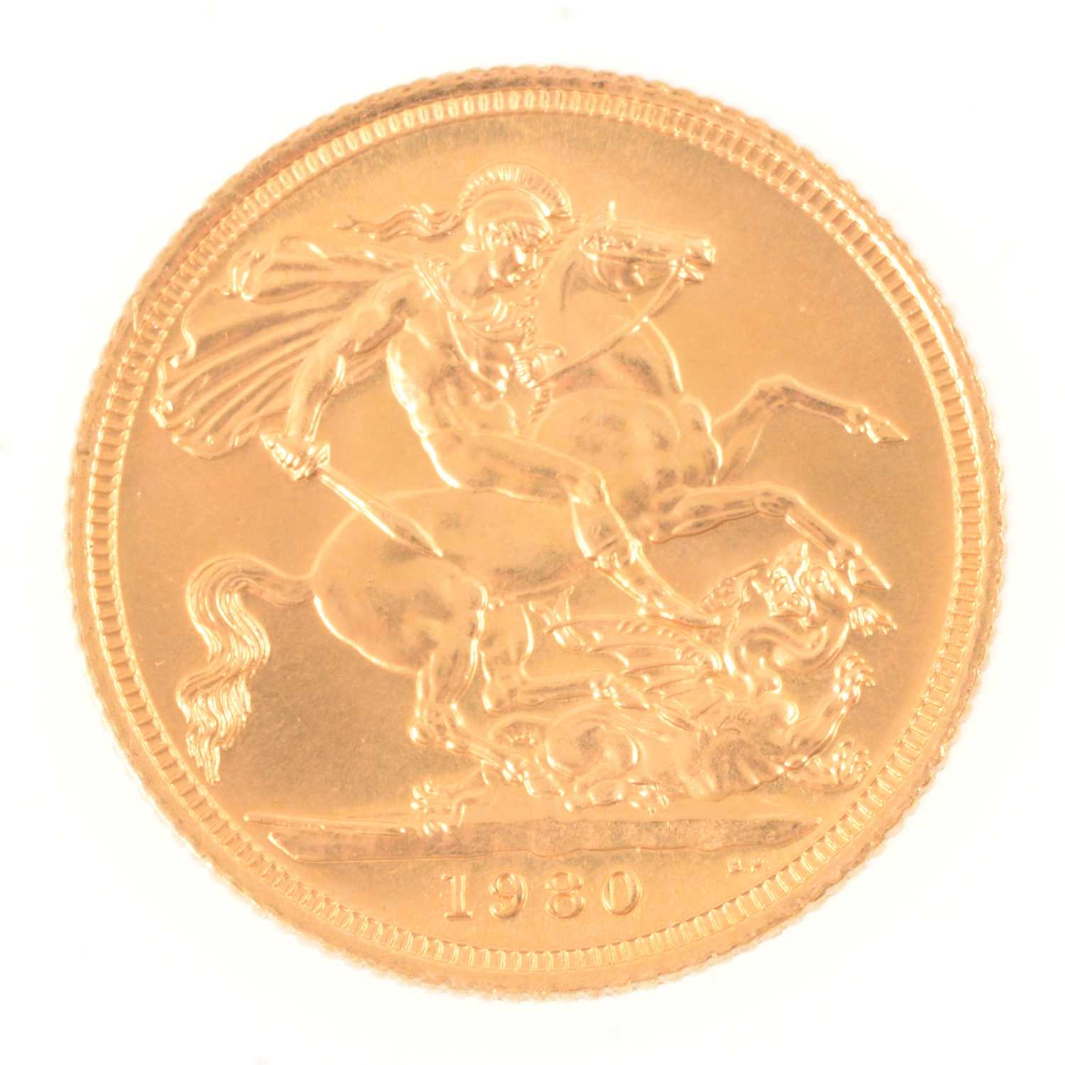 Lot 408 - Elizabeth II gold Sovereign coin, 1980