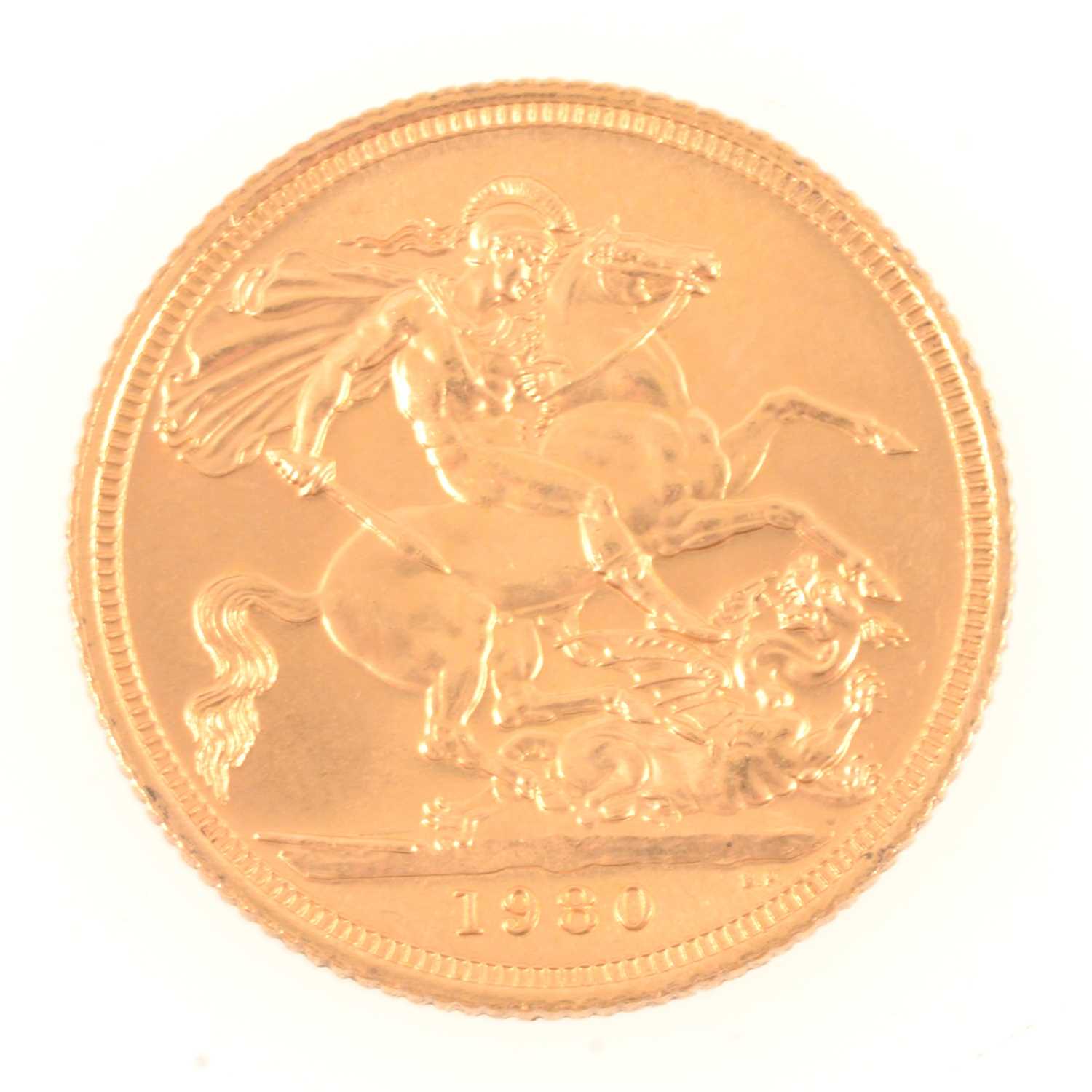 Lot 407 - Elizabeth II gold Sovereign coin, 1980