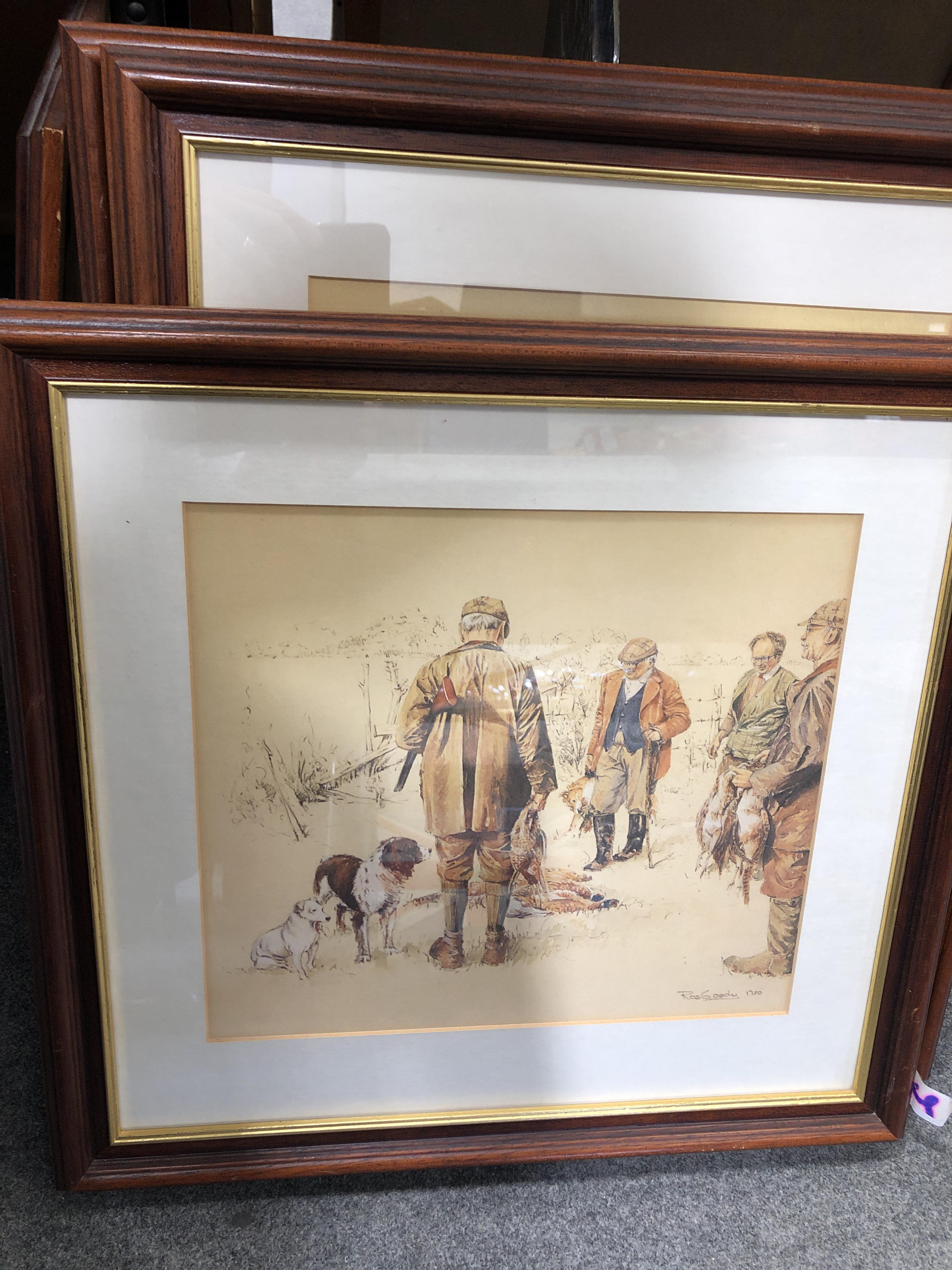 Lot 443 - Ros Goody, four shooting prints.