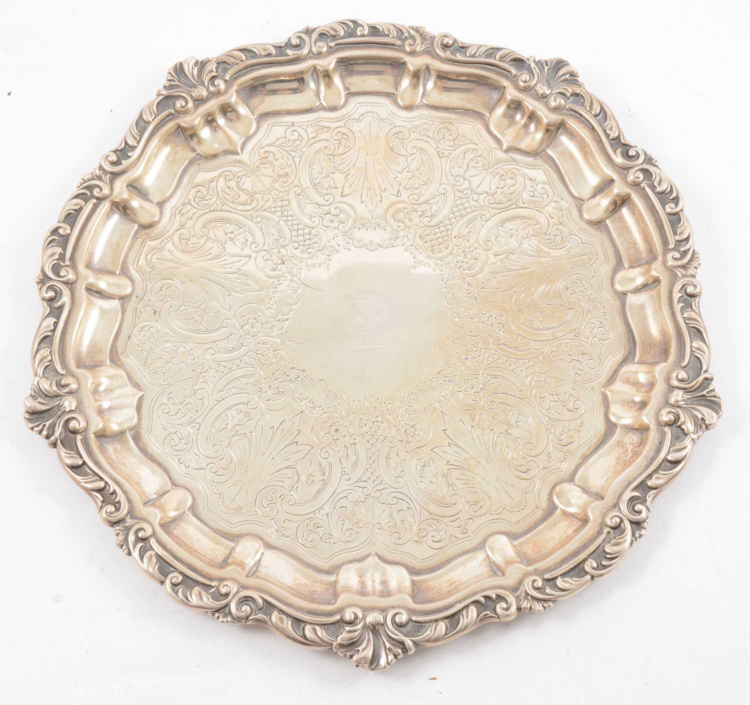 Lot 259 - Victorian silver salver,