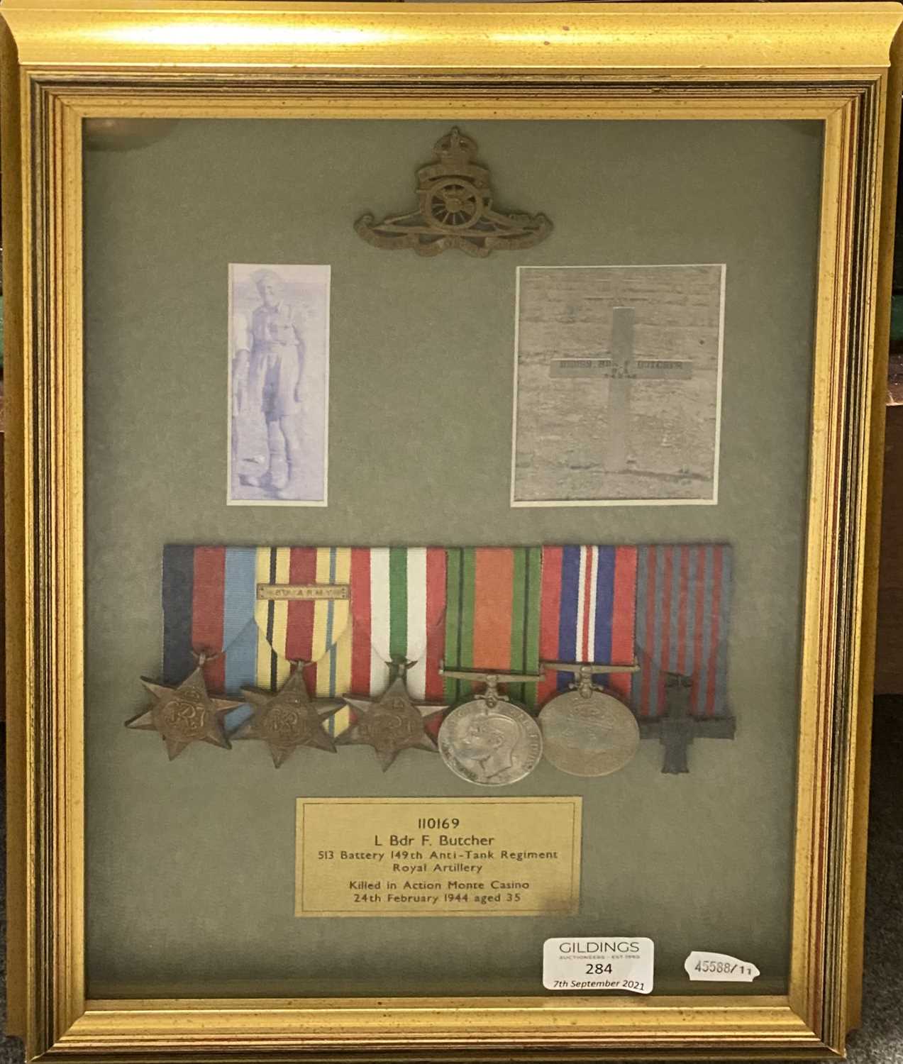 Lot 284 - Display Case of World War II Medals and