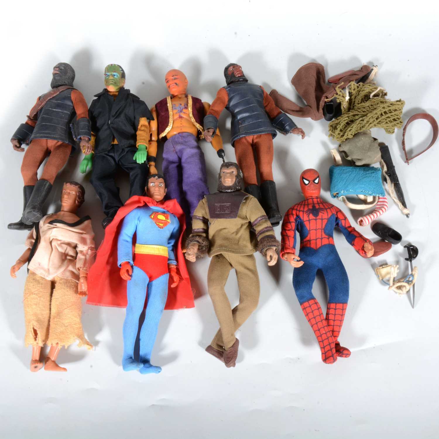 Lot 216 - Mego action figures, six including Planet of