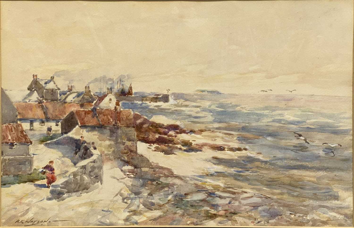 Lot 502 - A R Watson, Coastal Scenes, a pair,