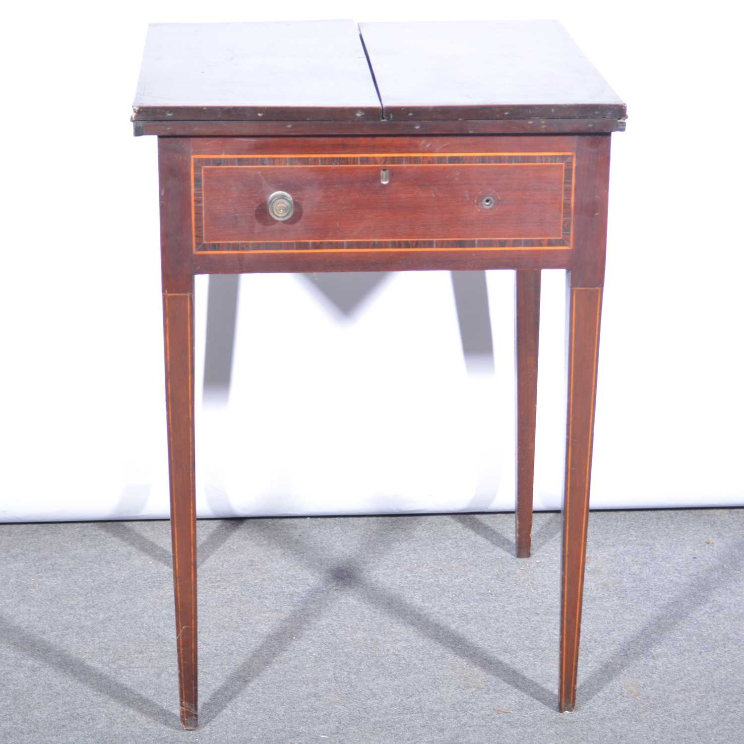 Lot 596 - Mahogany card table,