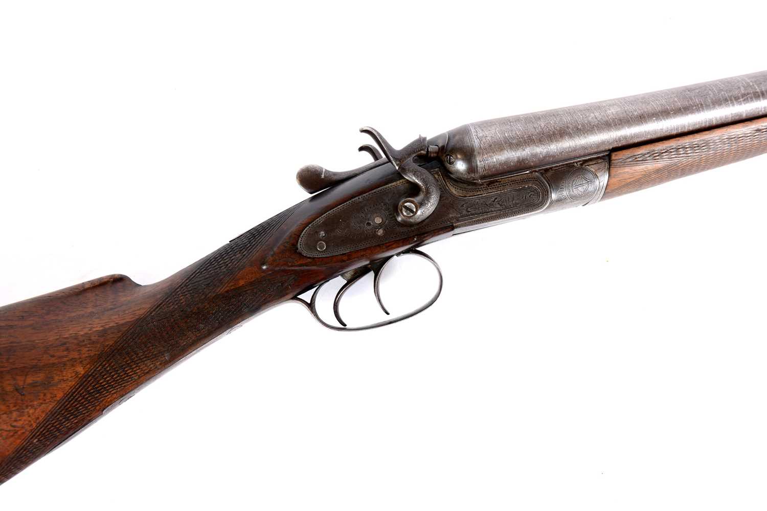 12-bore double-barrelled side-by-side pinfire shotgun by Ward | Barnebys