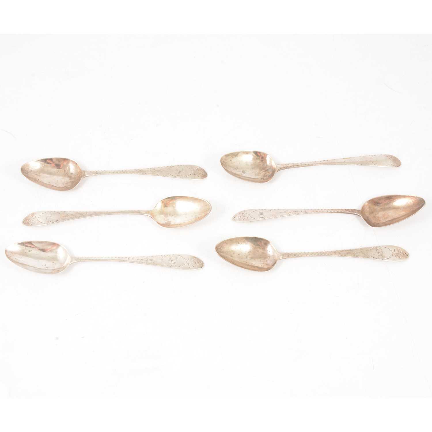 Lot 131 - Set of six George III Irish silver teaspoons