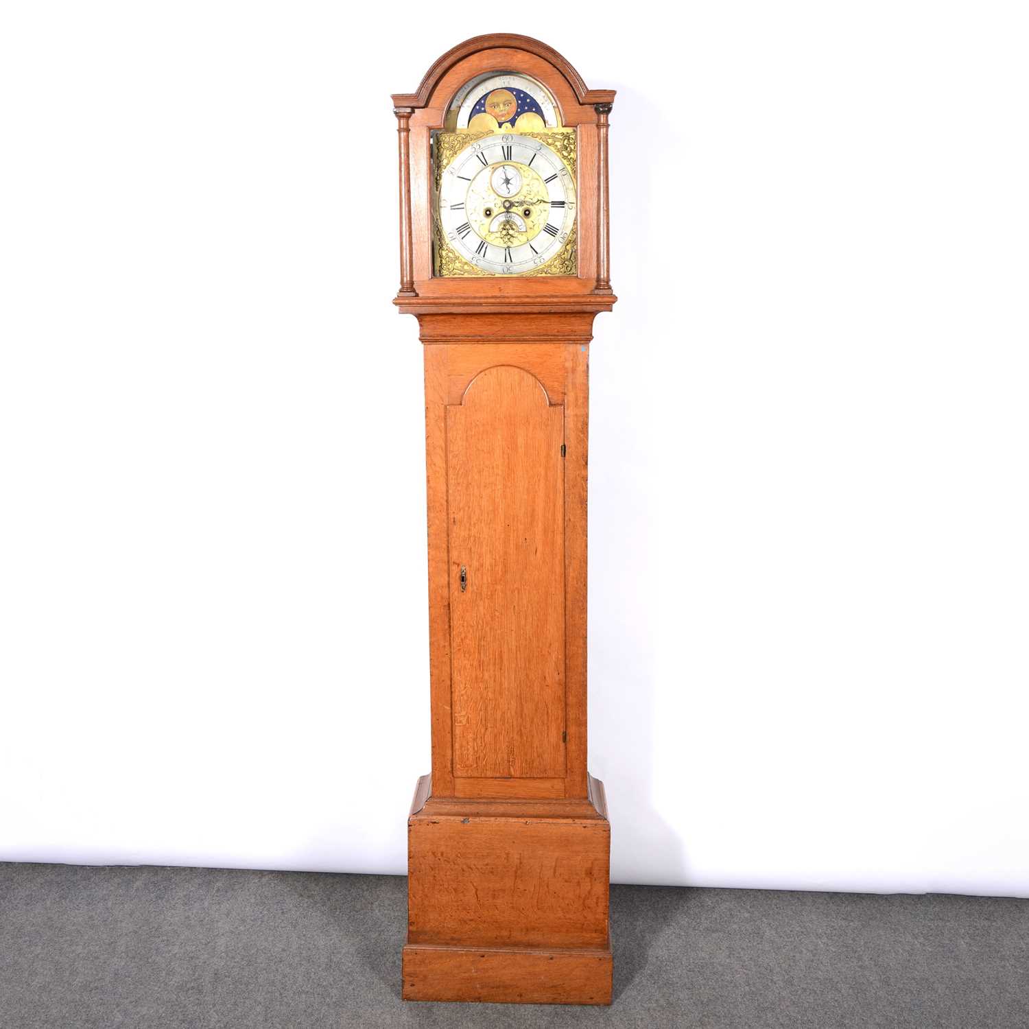 Lot 533 - Oak longcase clock, Thomas Fletcher, Chester,