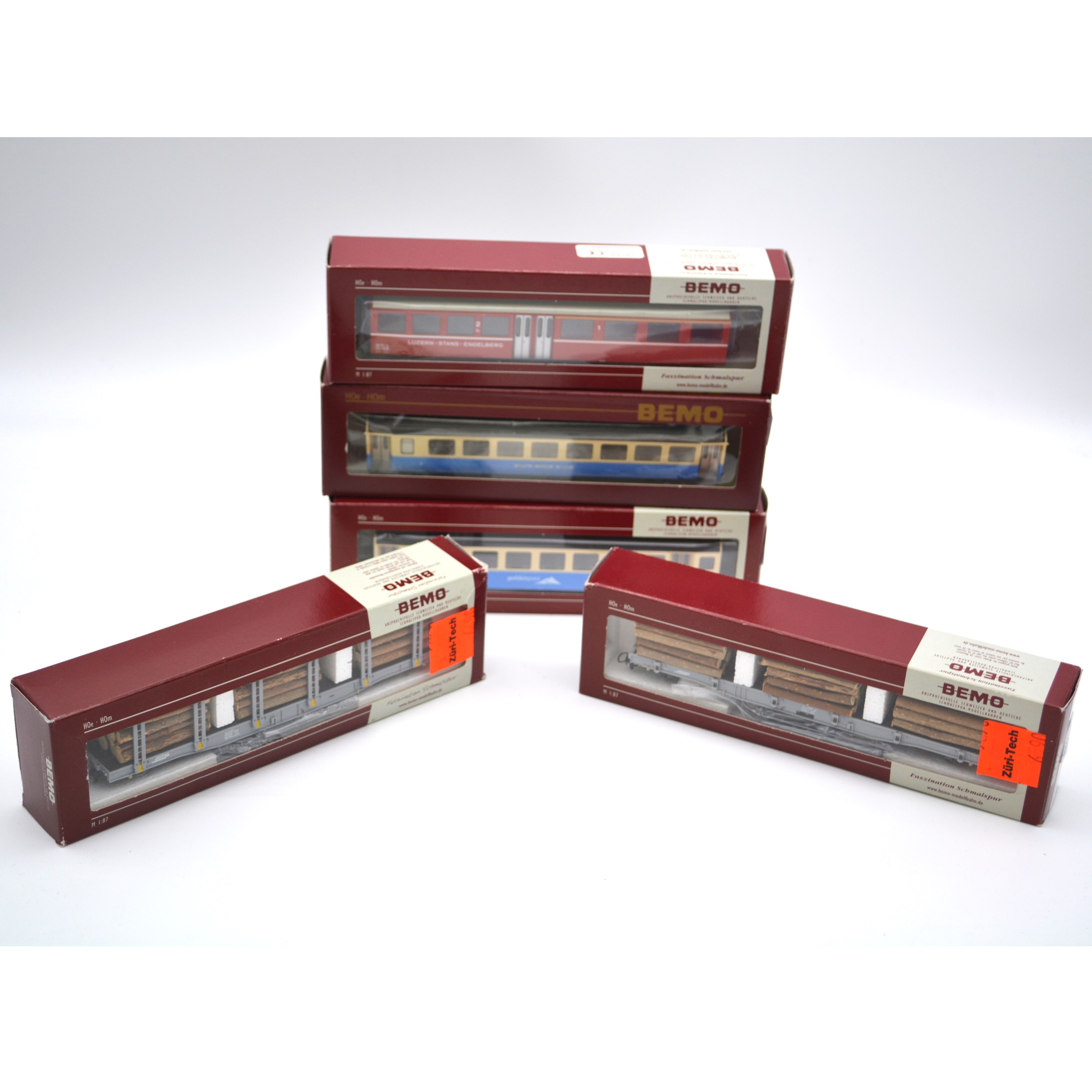 Lot 518 - Five Bemo HOe gauge model railway passenger