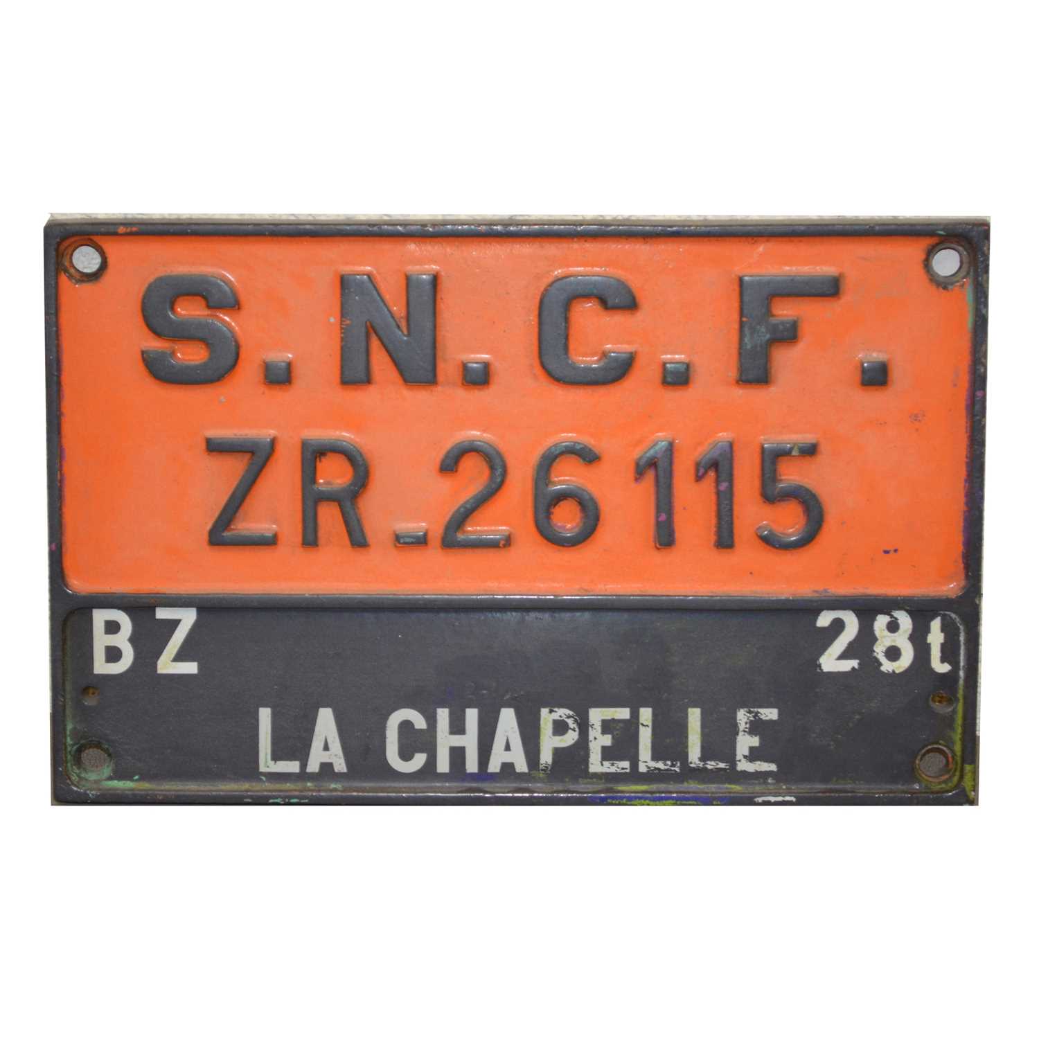 Lot 729 - French cast metal locomotive number plate