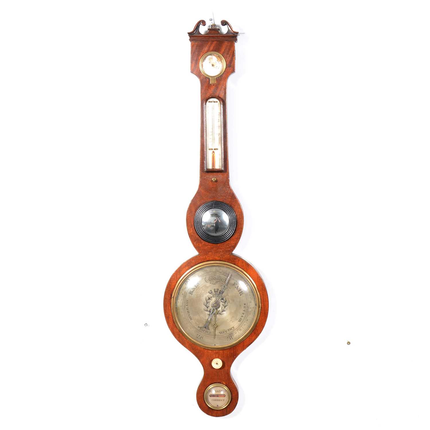 Lot 390 - Victorian mahogany barometer