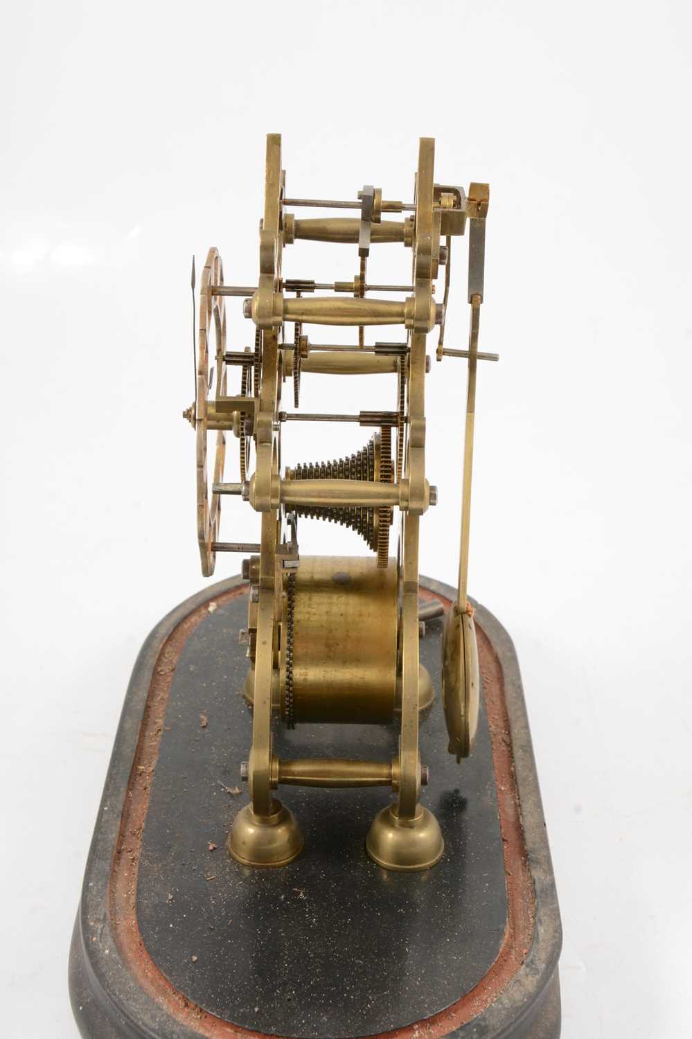 Lot 161 - Brass skeleton clock,