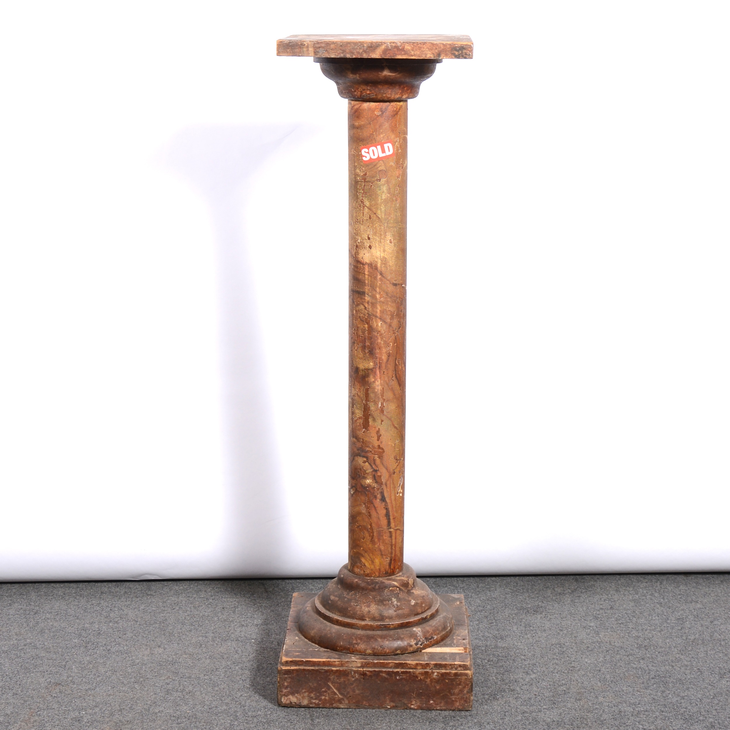 Lot 373 - Two wooden plinths
