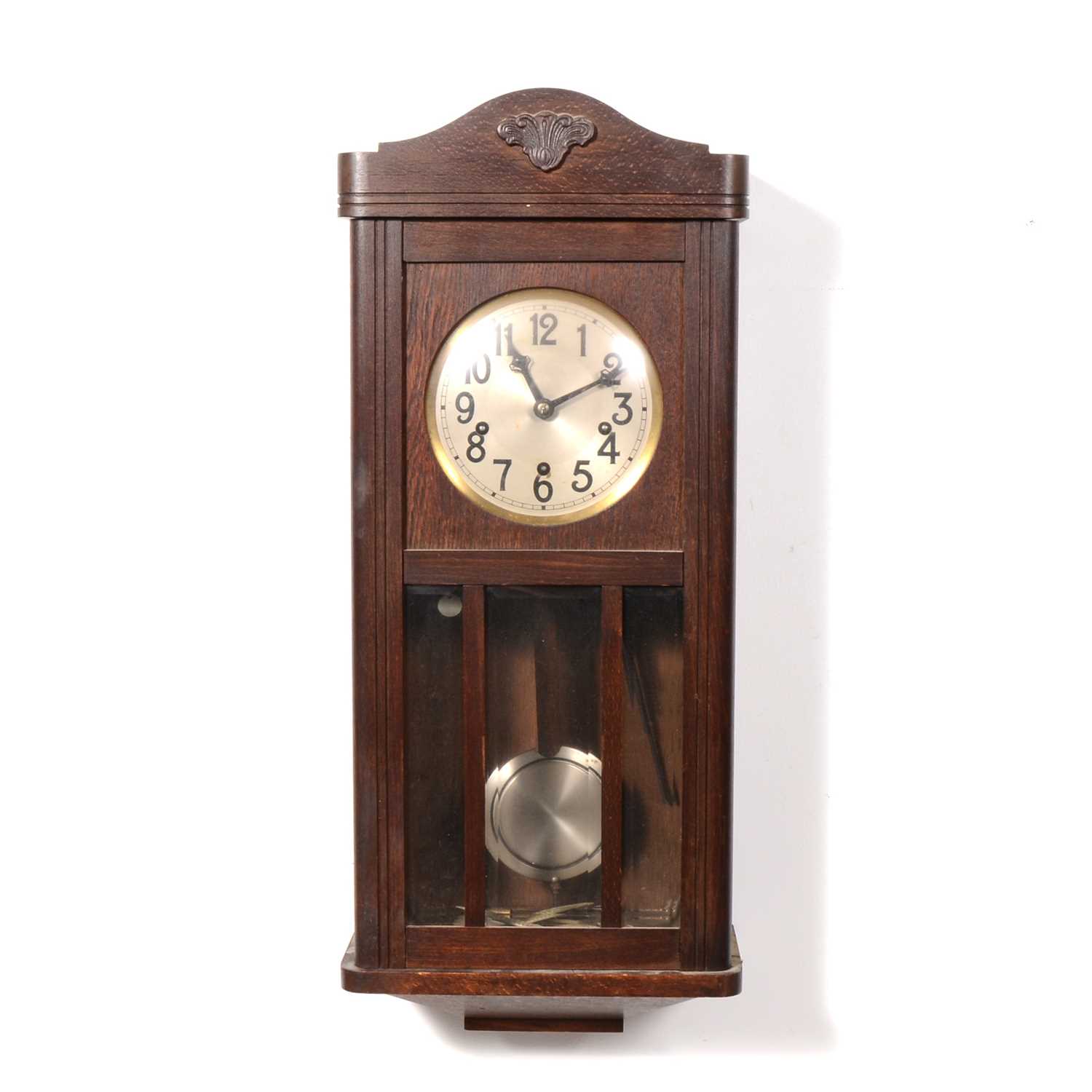 Lot 297 - An oak-cased wall clock, 1930s,