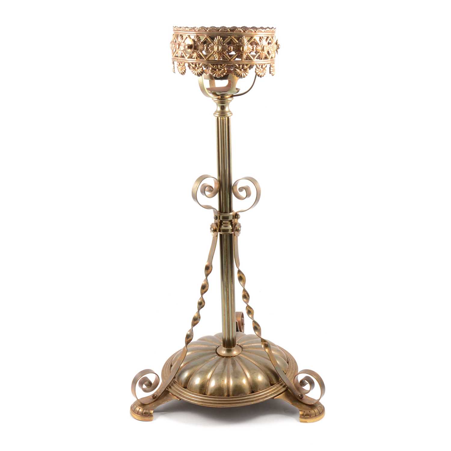 Lot 236 - Victorian gilt metal lamp base, by Townshend