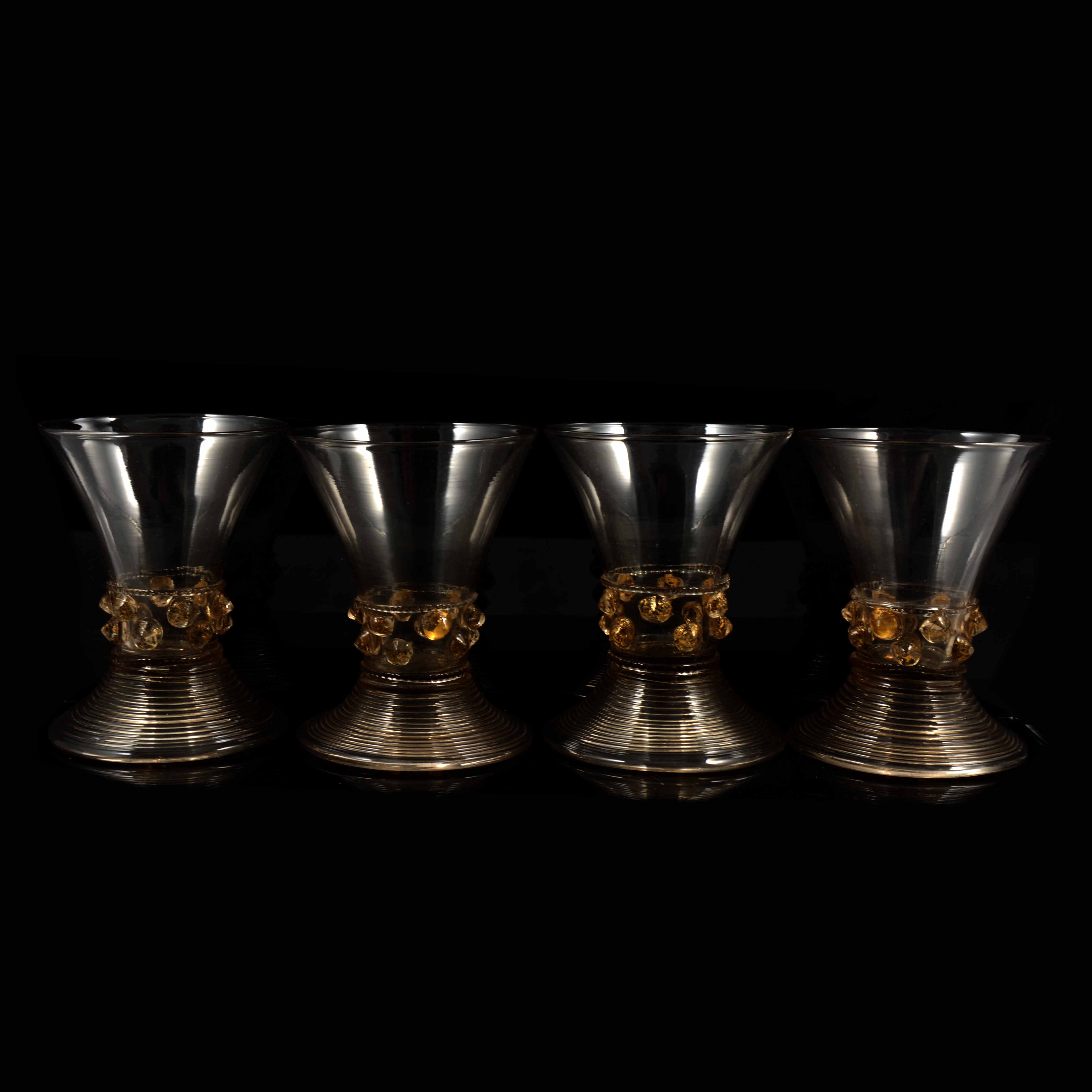 Lot 55 - Set of four Venetian style conical-shape wine
