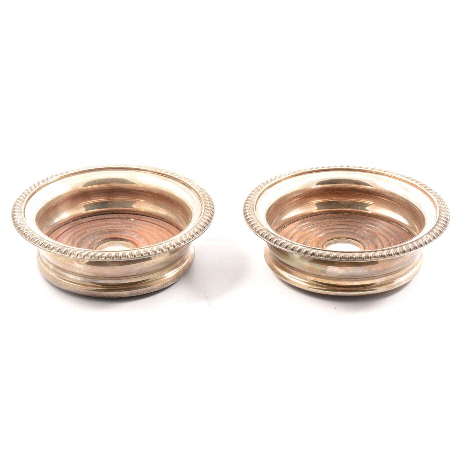 Lot 221 - Pair of Regency style silver coasters,