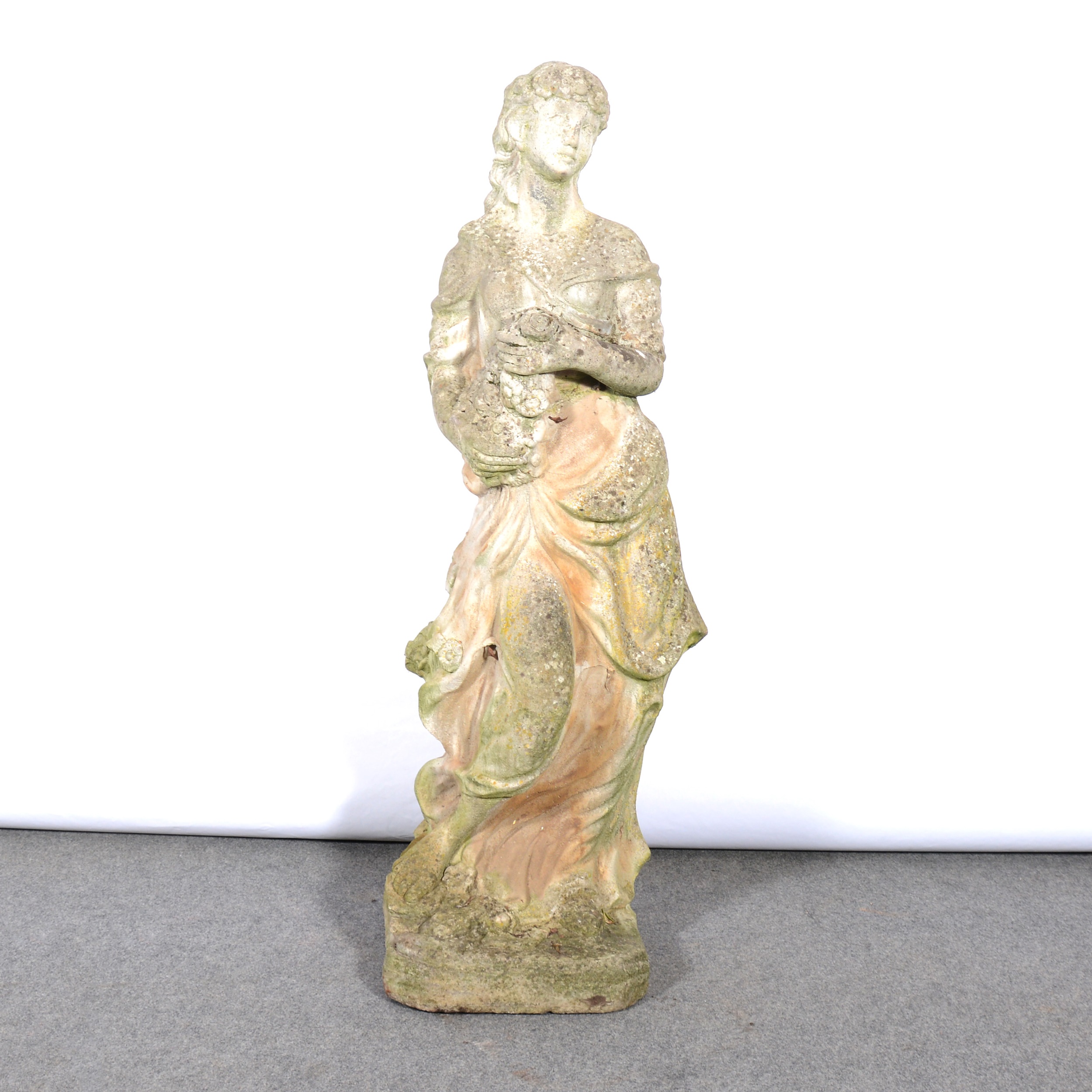 Lot 606 - Two cast concrete garden statues,
