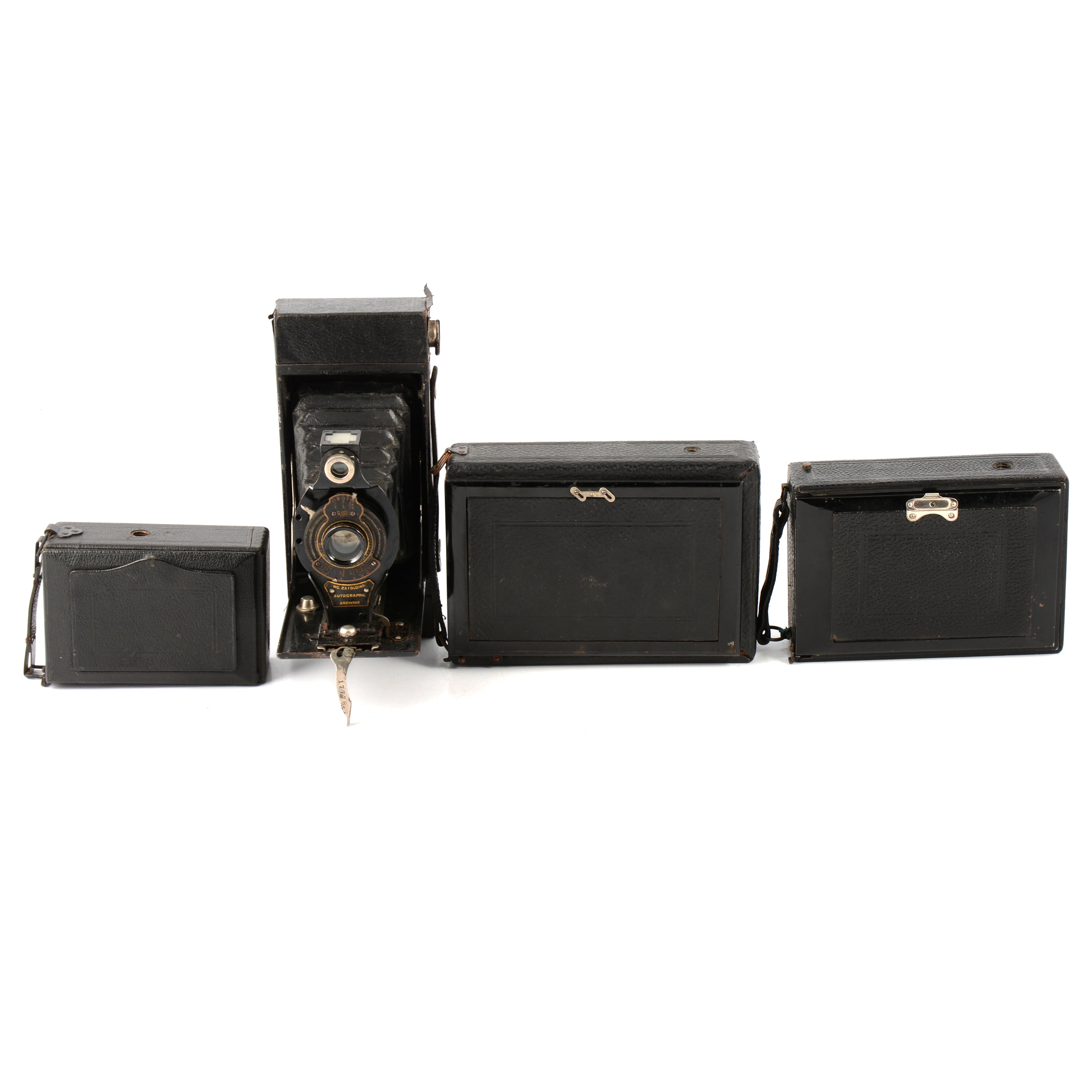 Lot 101 - Seven early 20th century folding box cameras