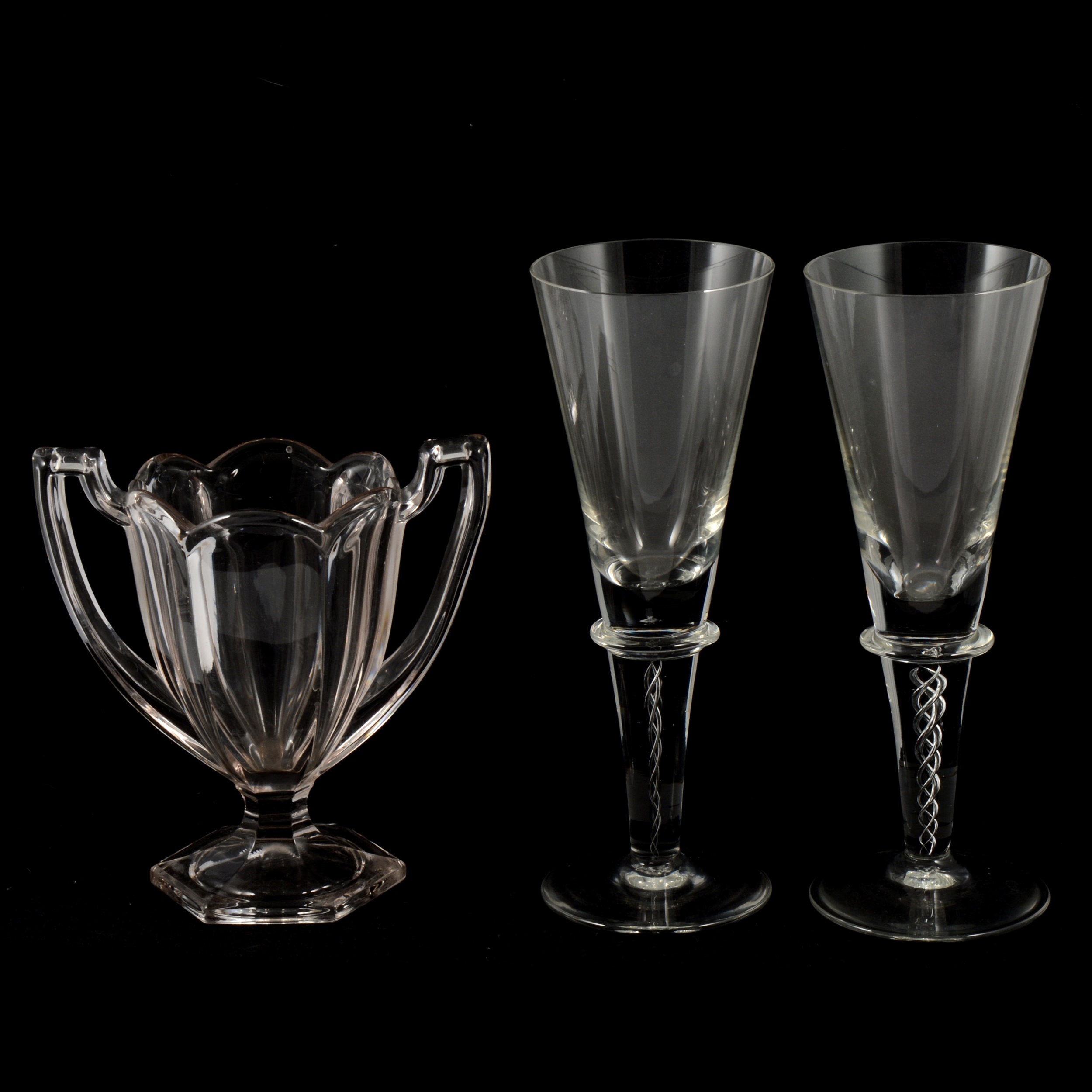 Lot 90 - Pair of large conical wine glasses with
