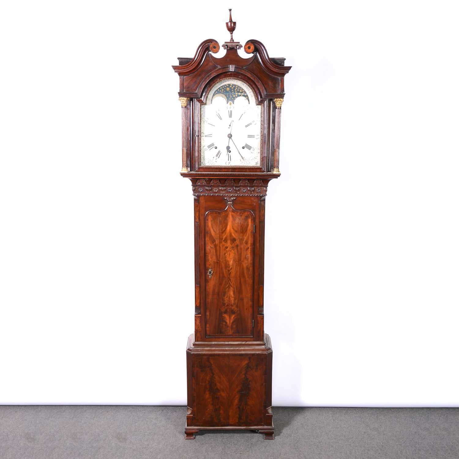 Lot 369 - George III mahogany musical longcase clock,