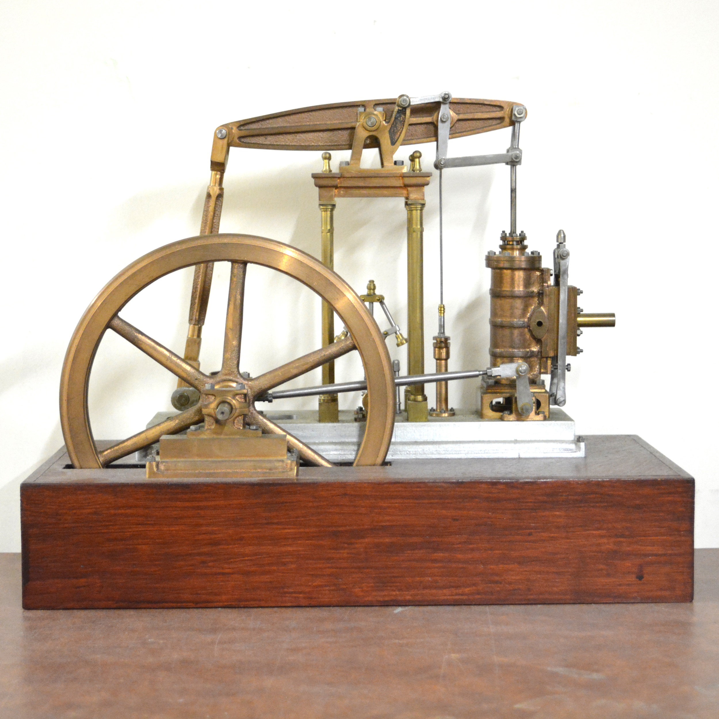 Lot 62 - Model beam engine, live steam, mounted on