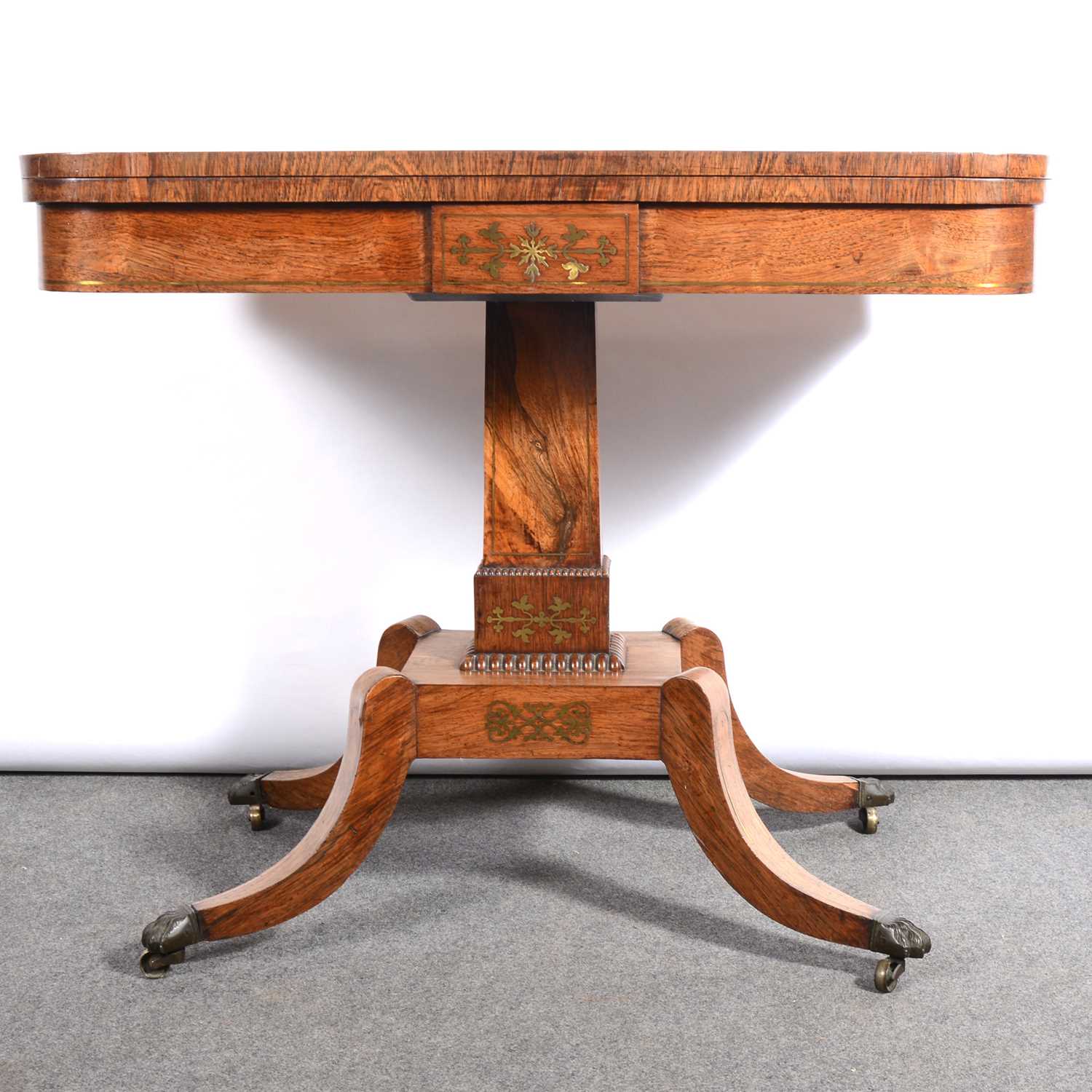 Lot 342 - Regency rosewood card table,
