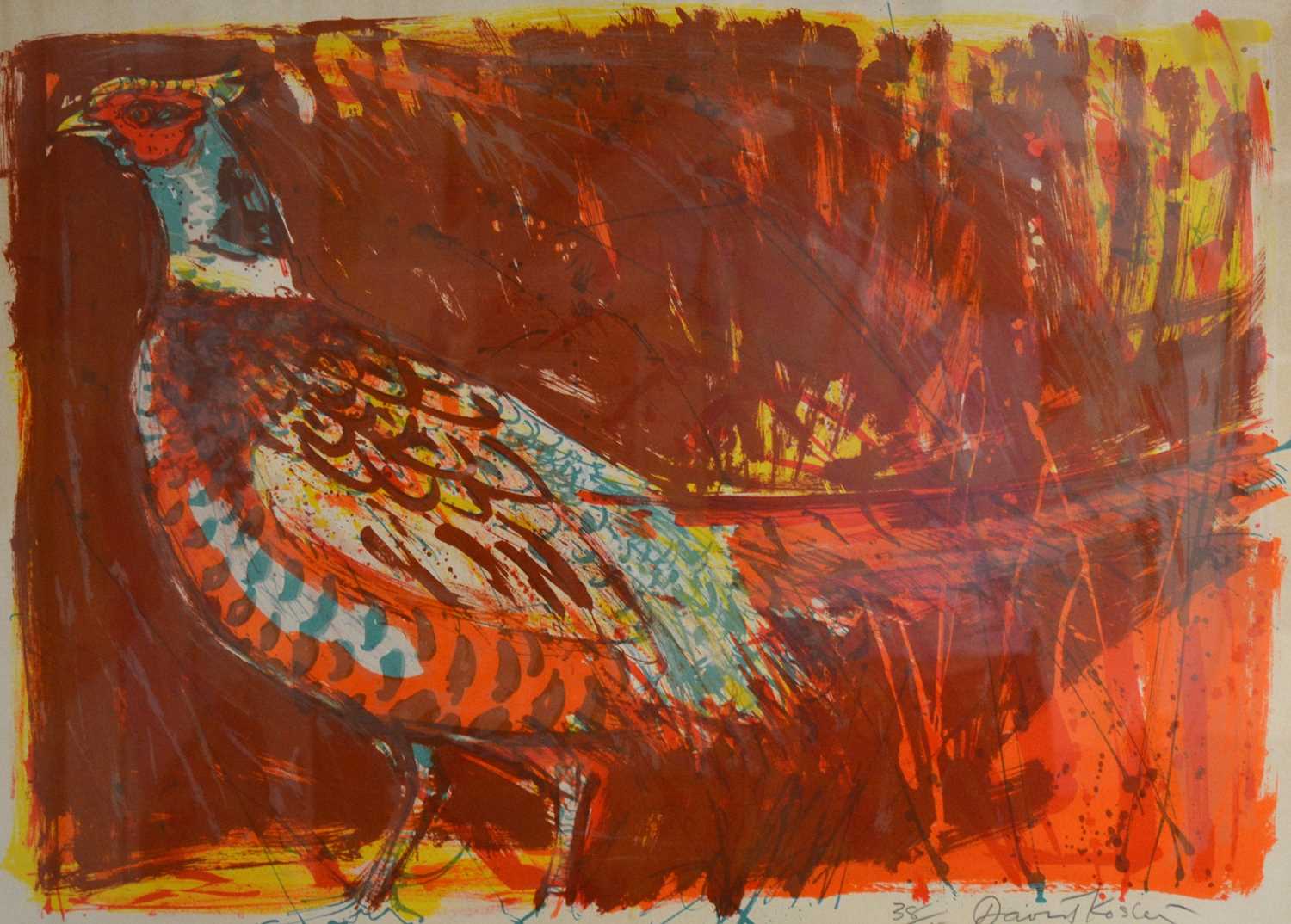 Lot 349 - David Koster, Pheasant, lithograph,
