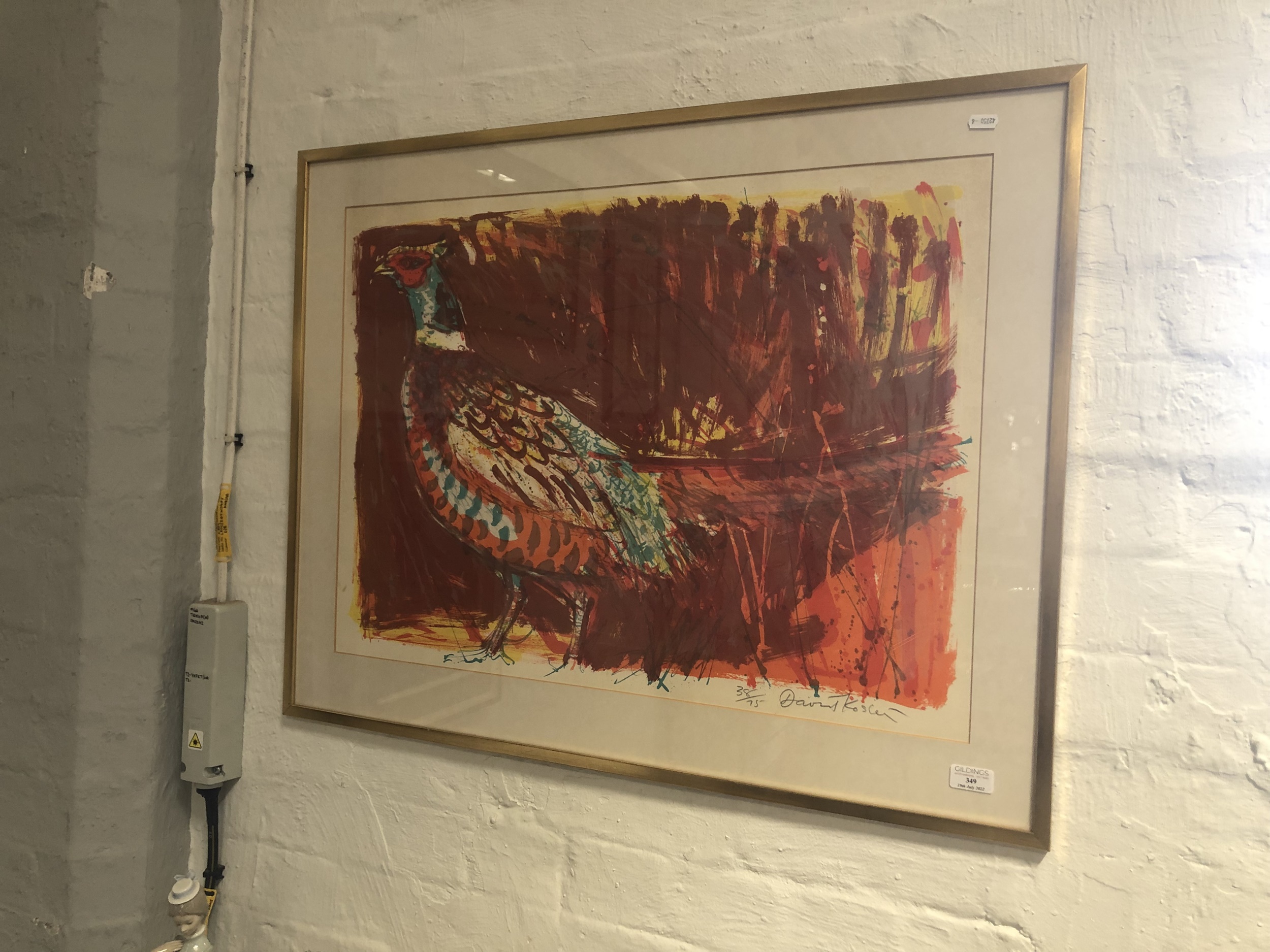 Lot 349 - David Koster, Pheasant, lithograph,
