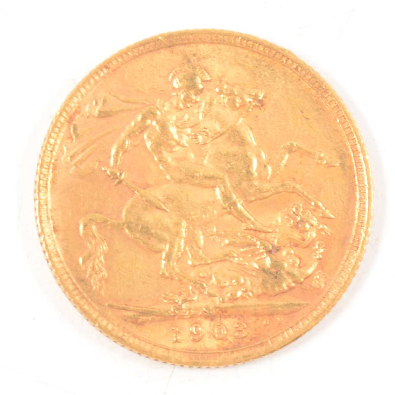 Lot 316 - Edward VII, gold Sovereign coin, 1903.