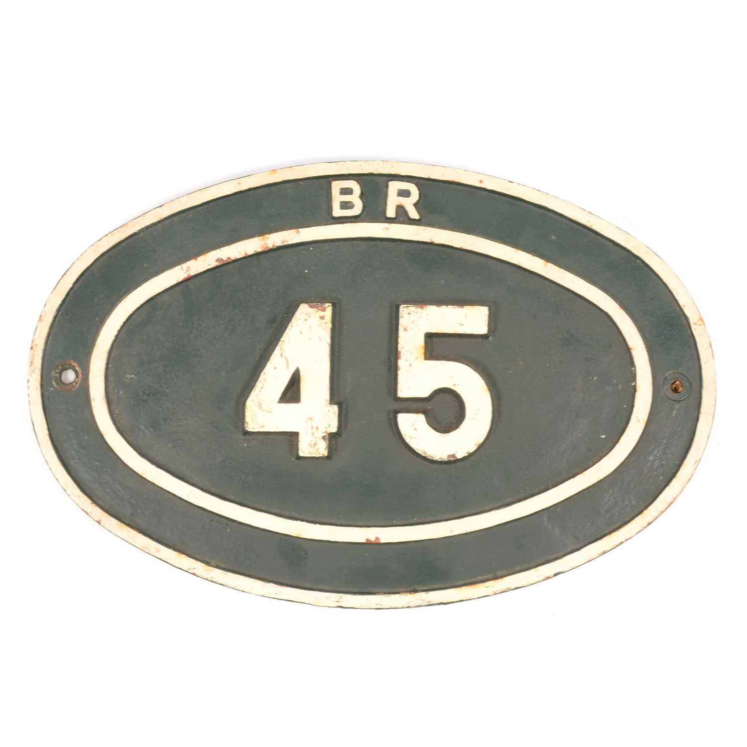 Lot 178 - Cast iron oval railway plaque,