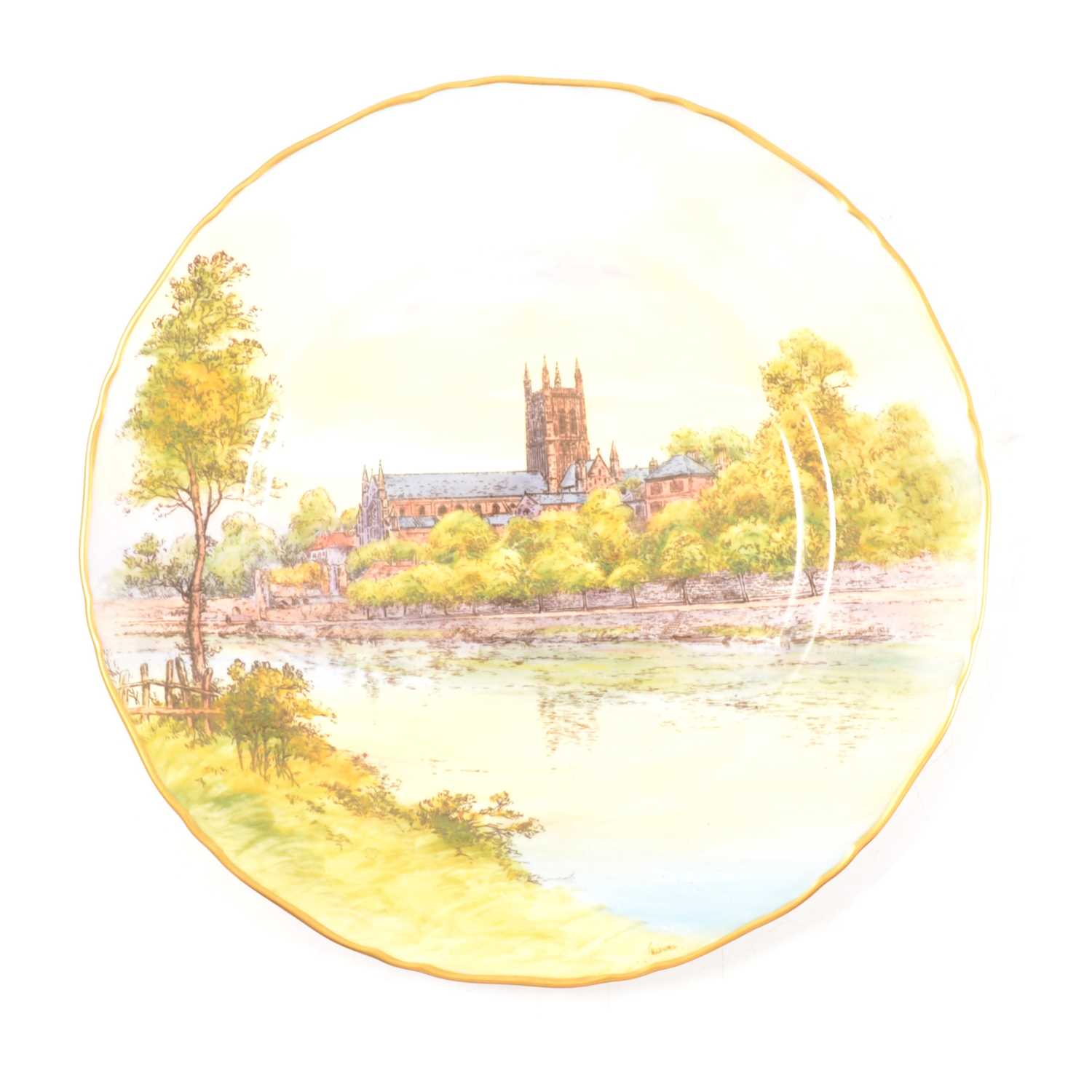 Lot 14 - Royal Worcester cabinet plate, painted by A