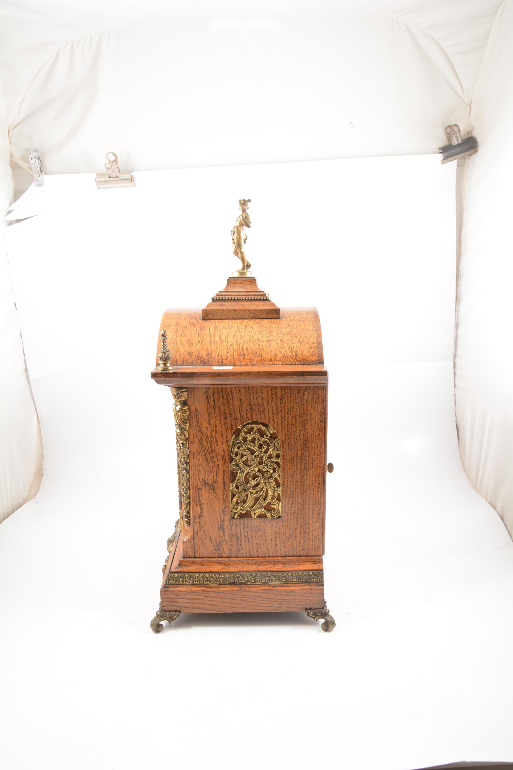 Lot 300 - Victorian oak bracket clock,