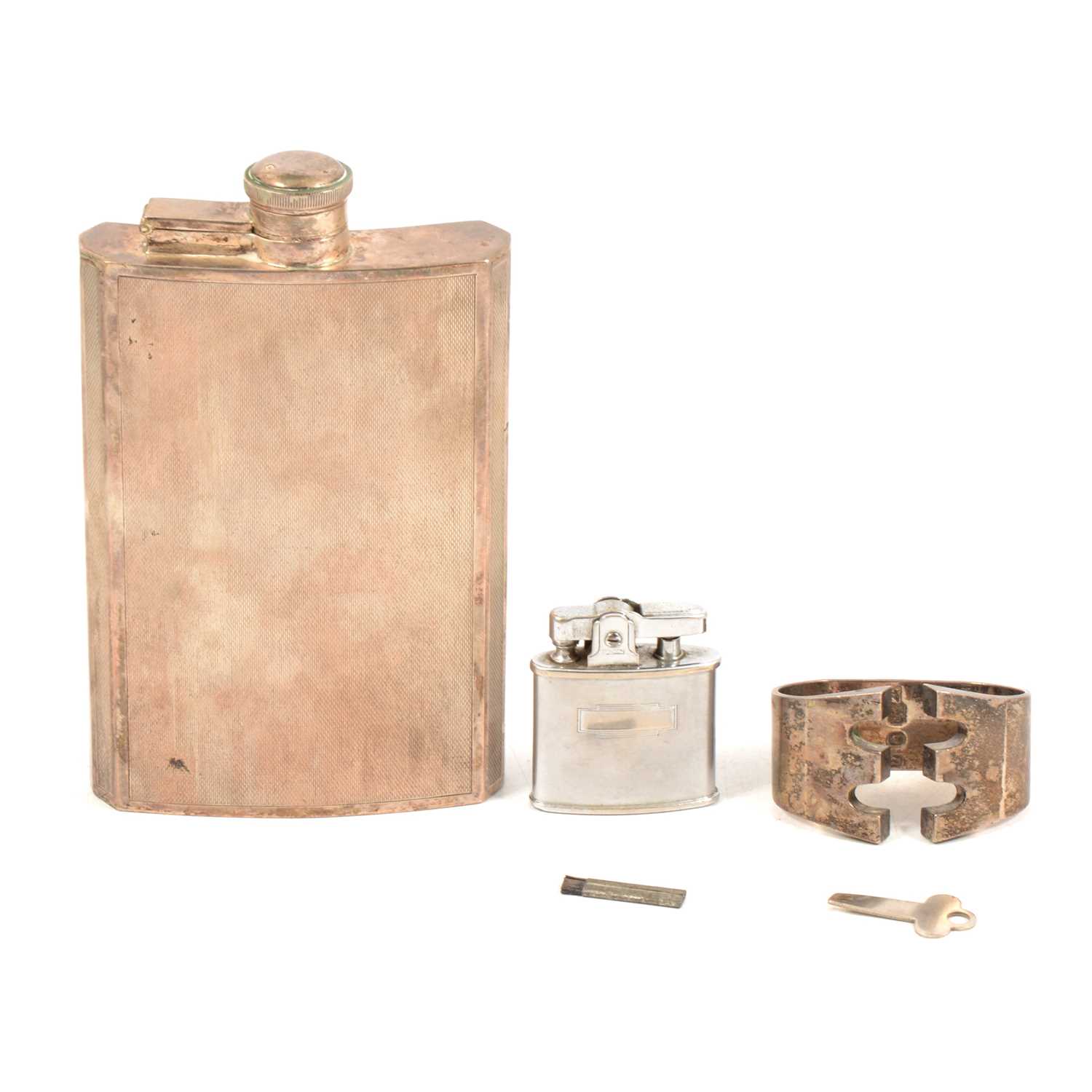 Lot 279 - Silver hipflask James Dixon & Sons Ltd,