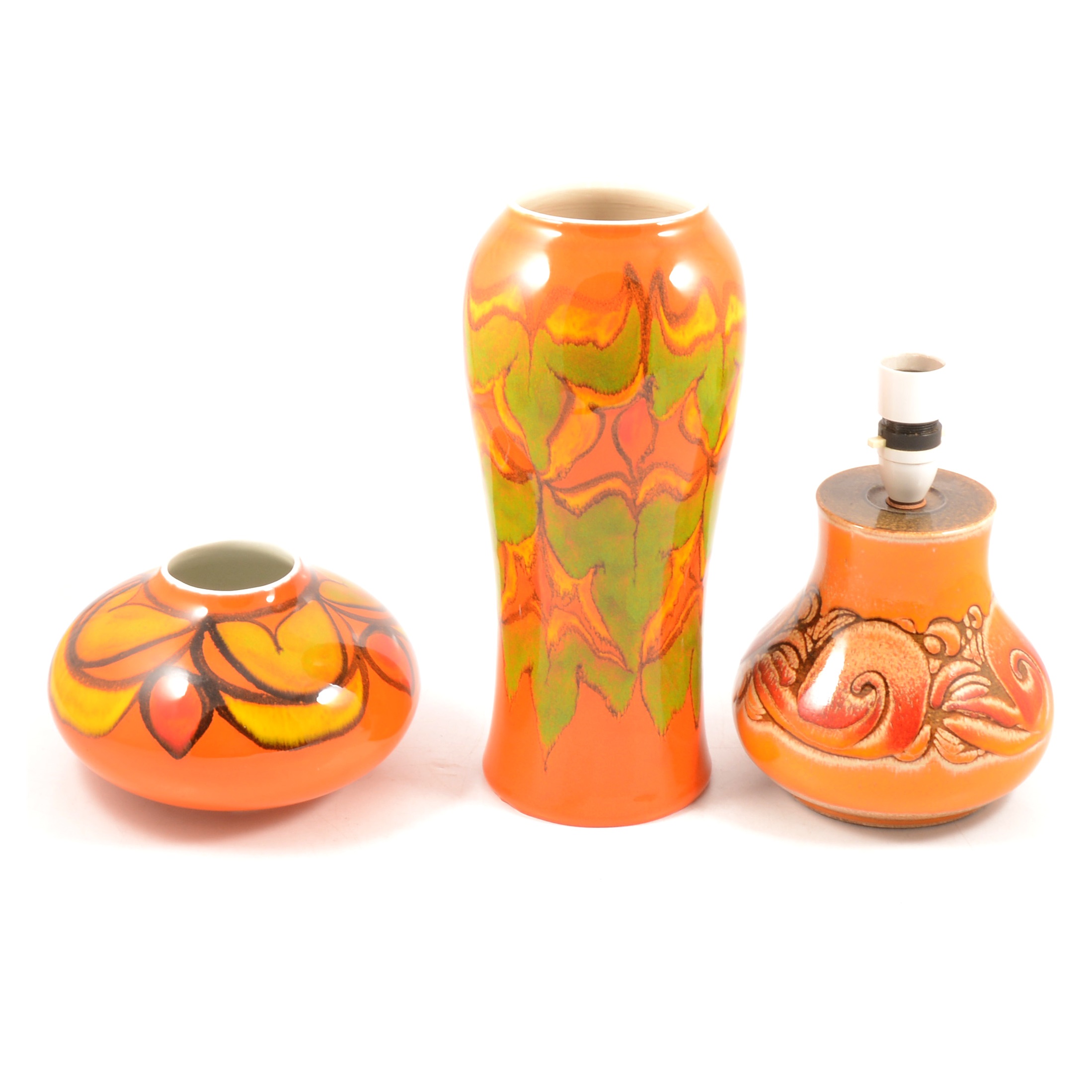 Lot 48 - Two Poole Pottery Delphis pattern vases, and