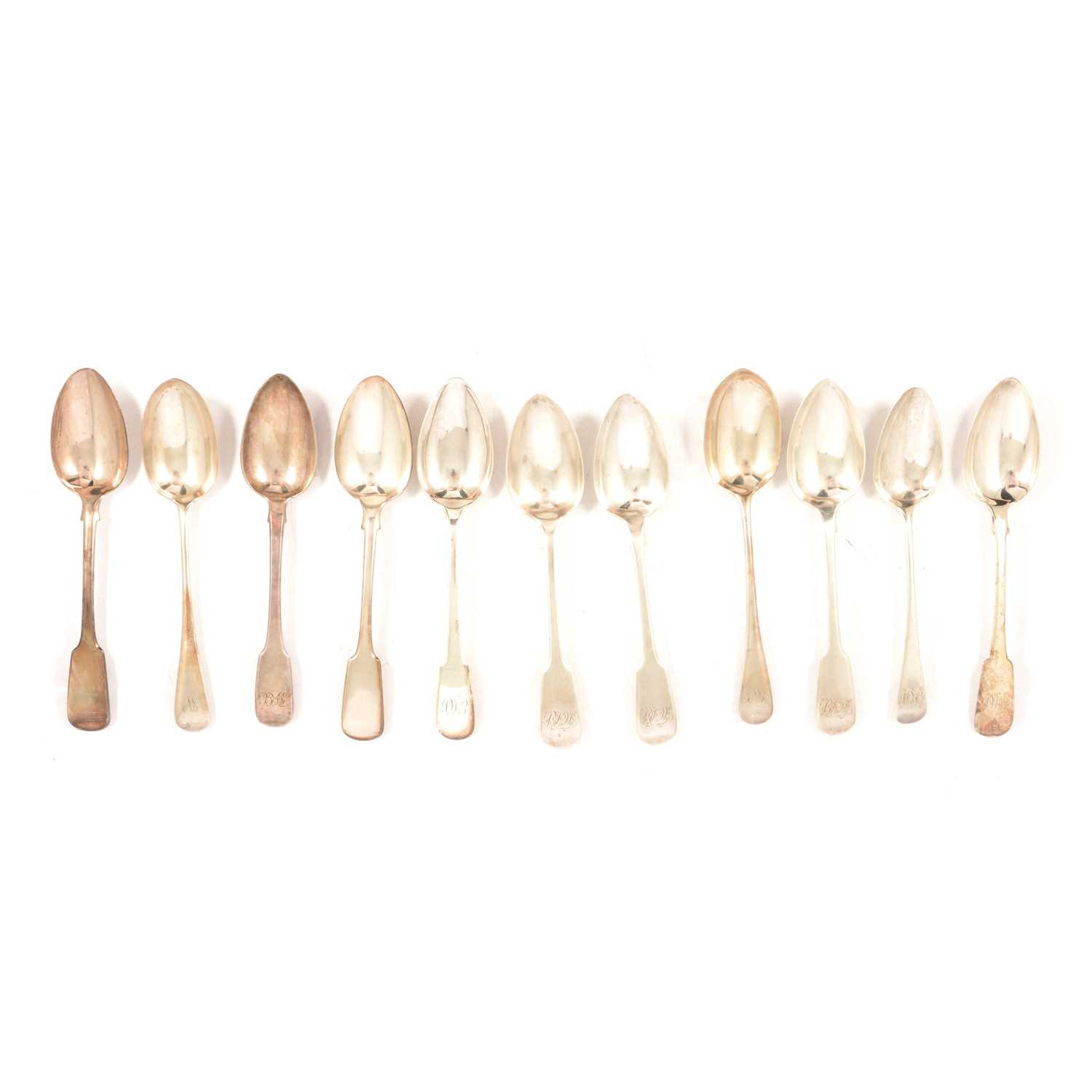 Lot 283 - Eleven silver table spoons,