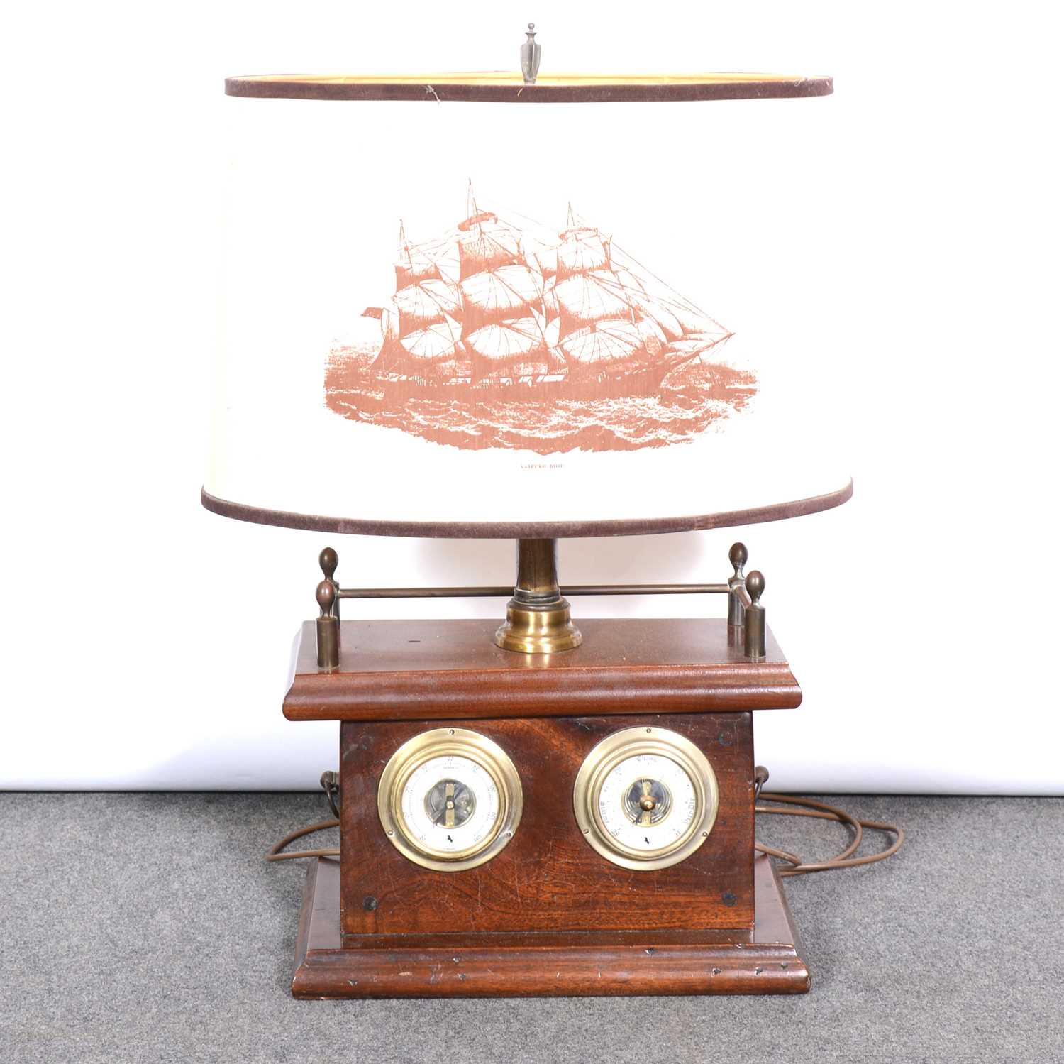 Lot 320 - Marine inspired Clock/barometer/lamp,