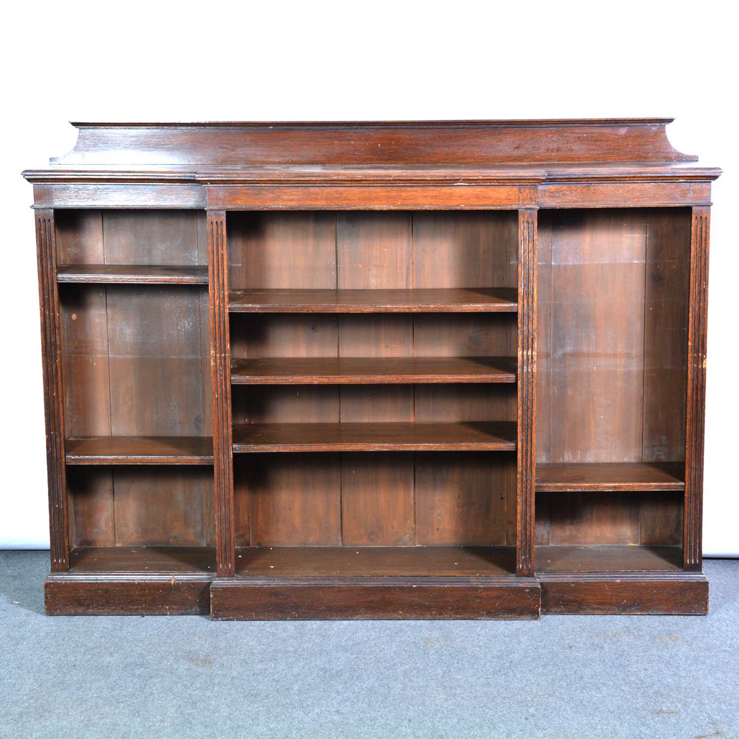 Lot 376 - Victorian oak open bookcase,