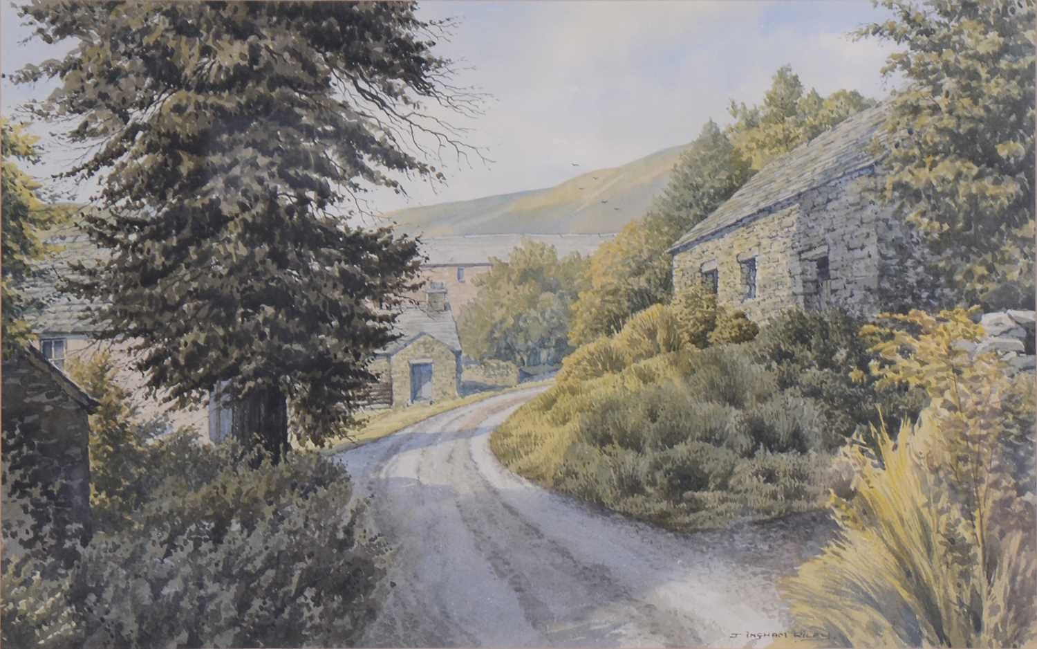 Lot 286 - J Ingham-Riley, Cumbrian lane,